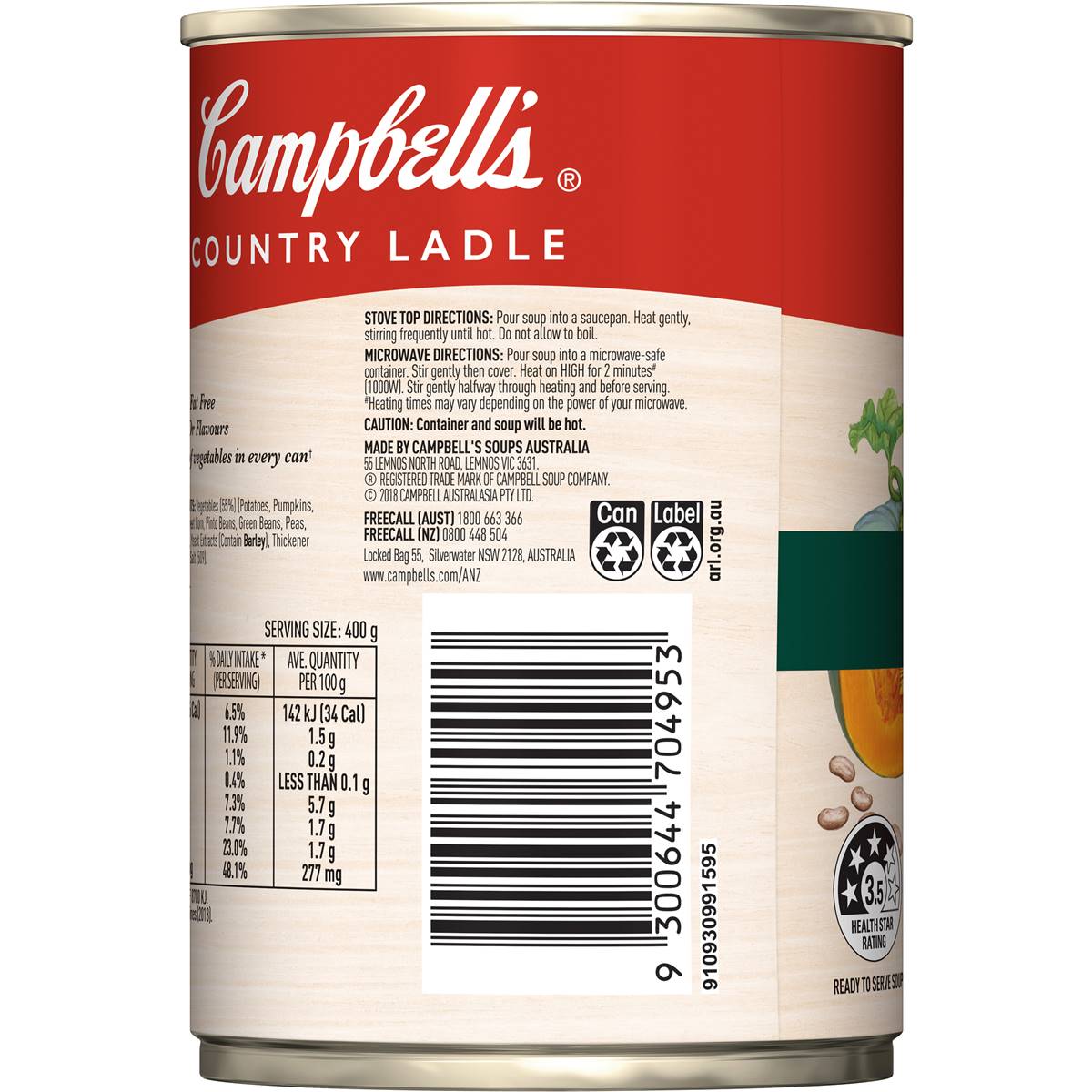 Campbell's Country Ladle Farmhouse Vegetable Soup 405g | Woolworths