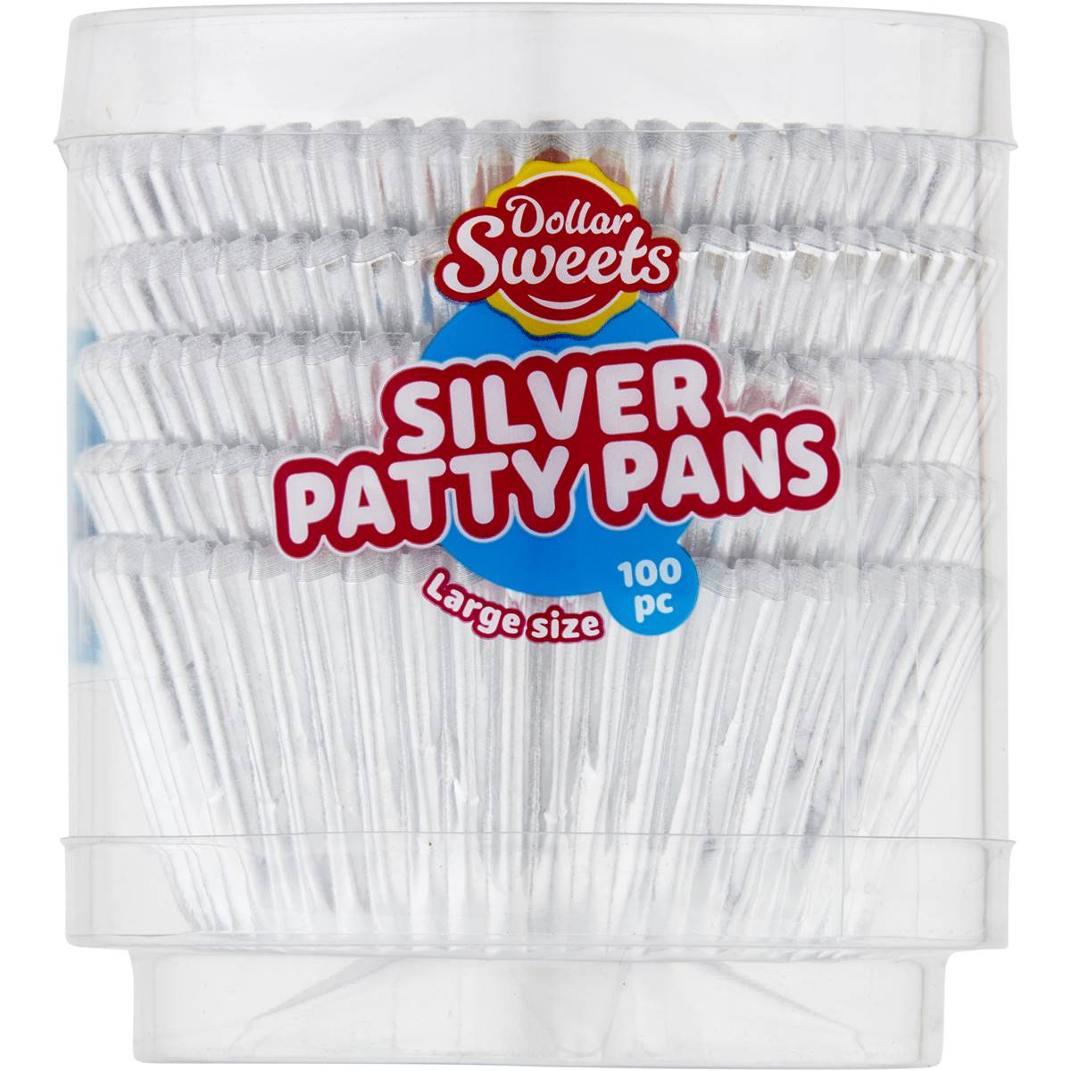 Dollar Sweets Patty Pans Silver Foil Large 100 Pack | Woolworths