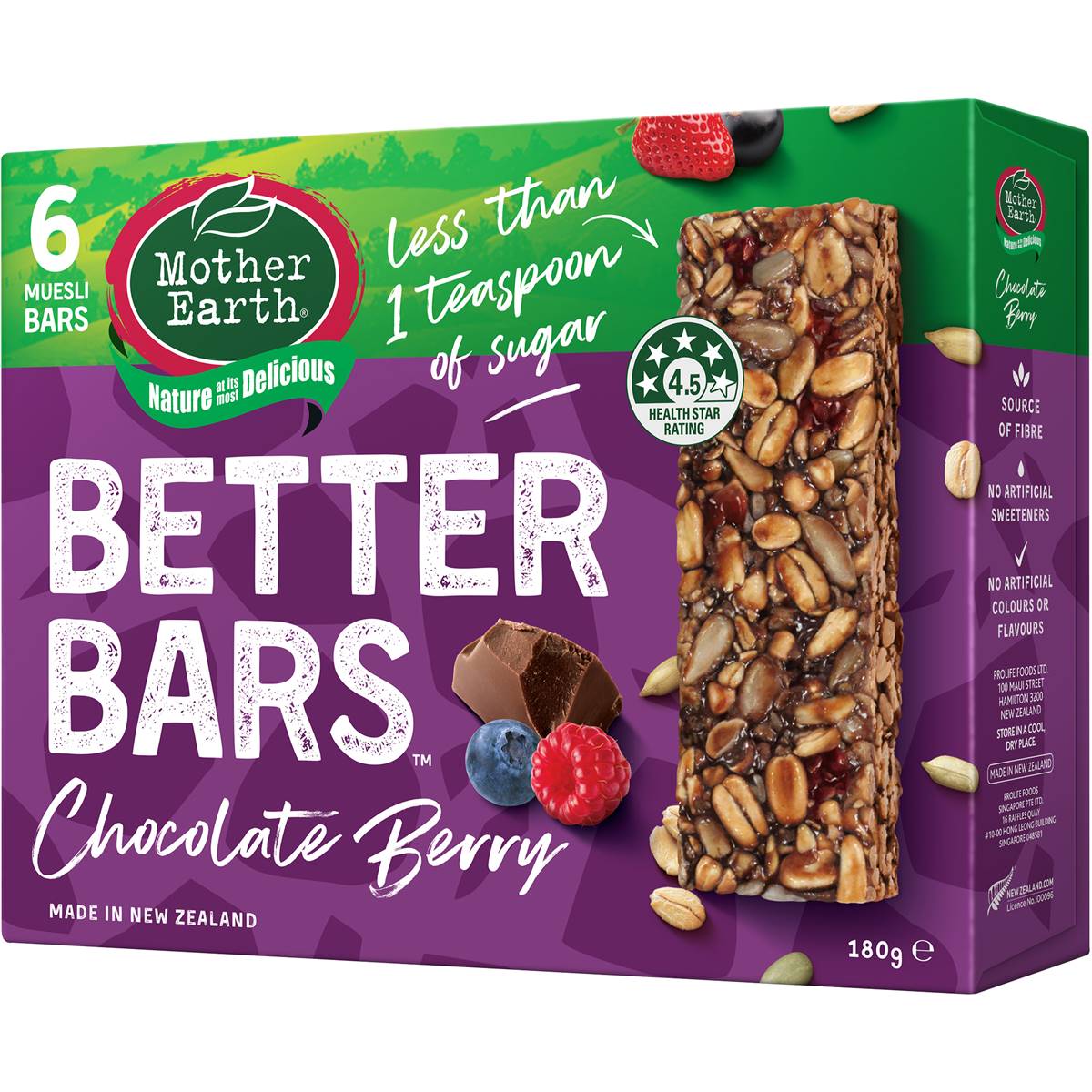 Mother Earth Better Bars Choc Berry 180g | Woolworths