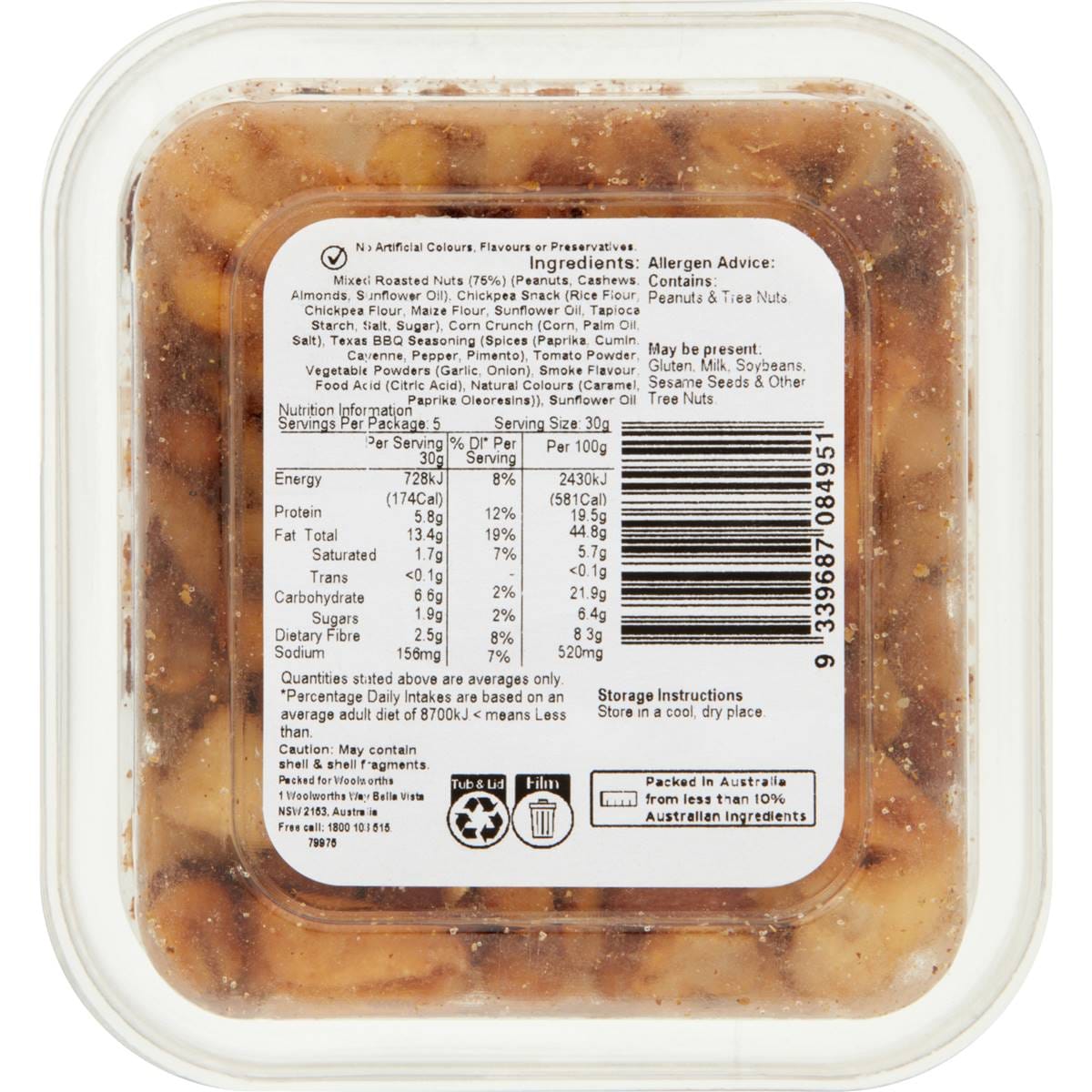 Woolworths Snack Pot Nut Mix Texas Bbq Style 150g | Woolworths