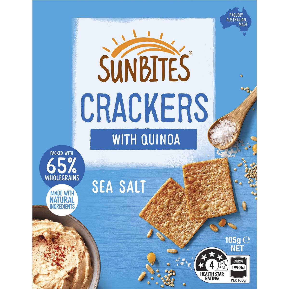 Sunbites Sea Salt Snack Crackers With Quinoa Share Pack 105g | Woolworths