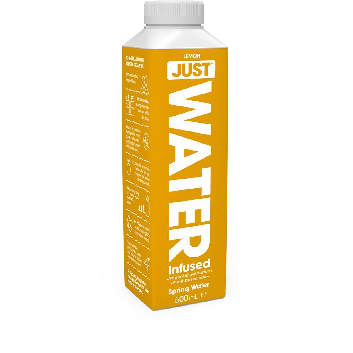 Just Water Spring Water Infused Lemon 500ml | Woolworths