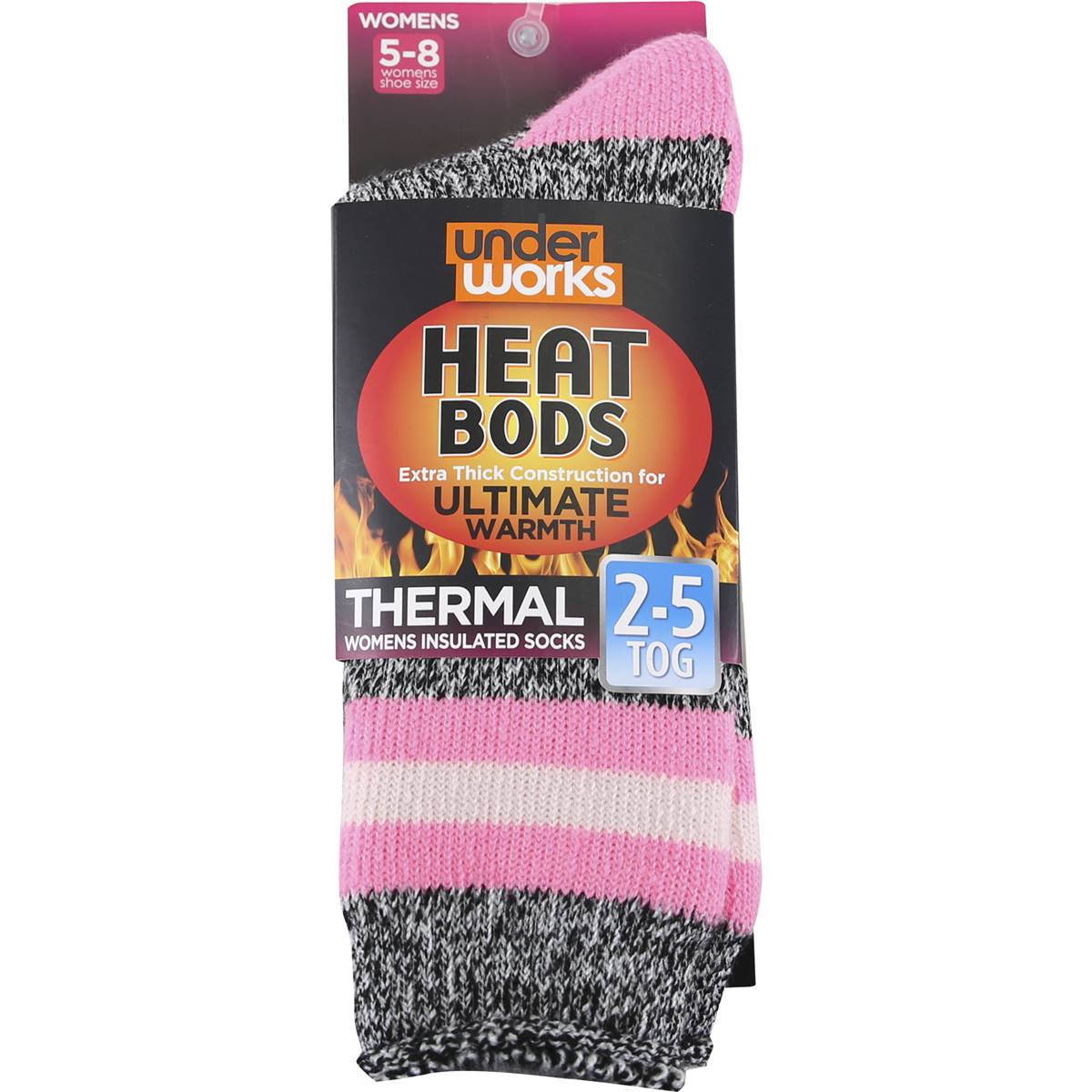 Underworks Heat Bods Ladies Crew Black Sizes 5 To 8 Each | Woolworths