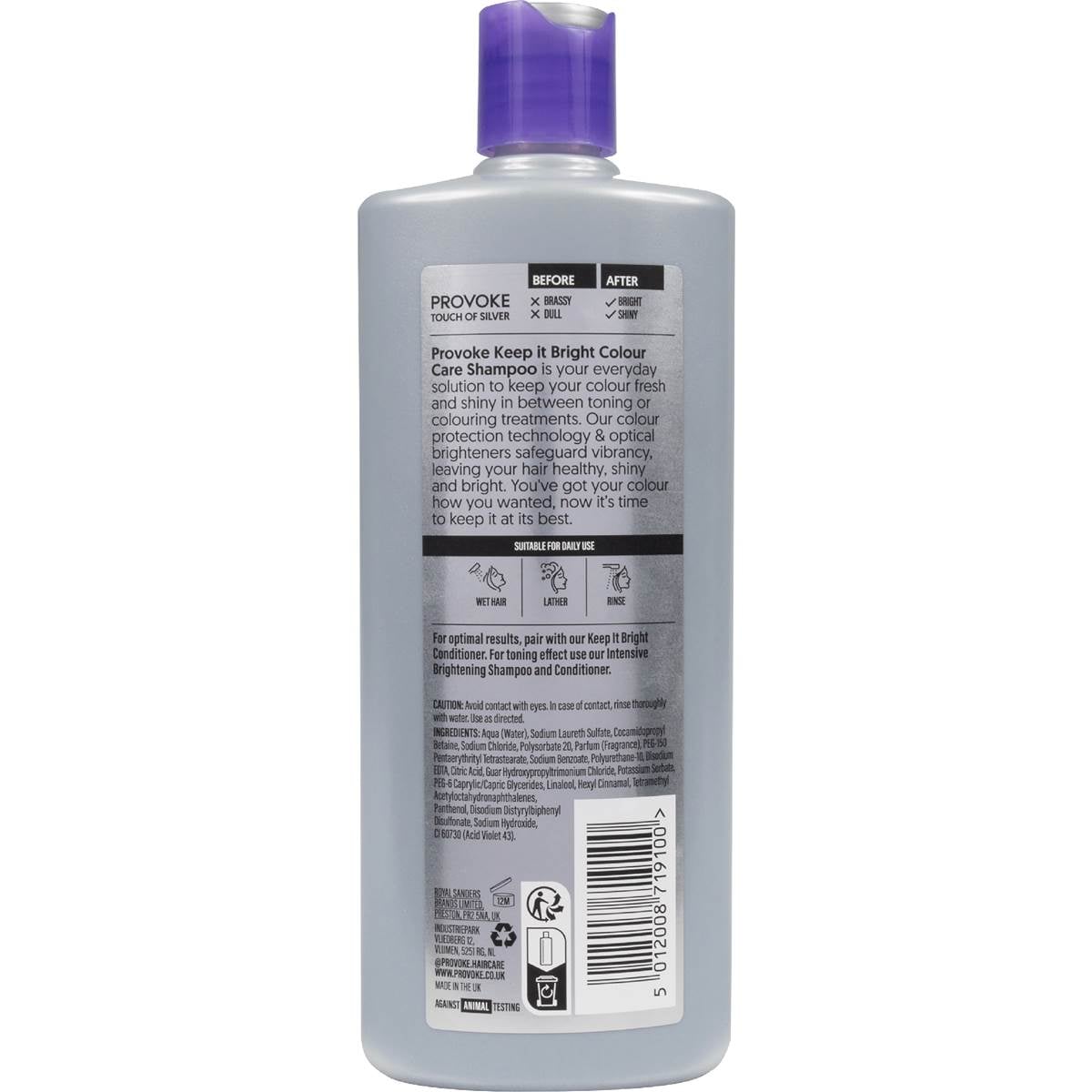 Provoke Touch Of Silver Daily Maintenance Purple Shampoo 400ml | Woolworths