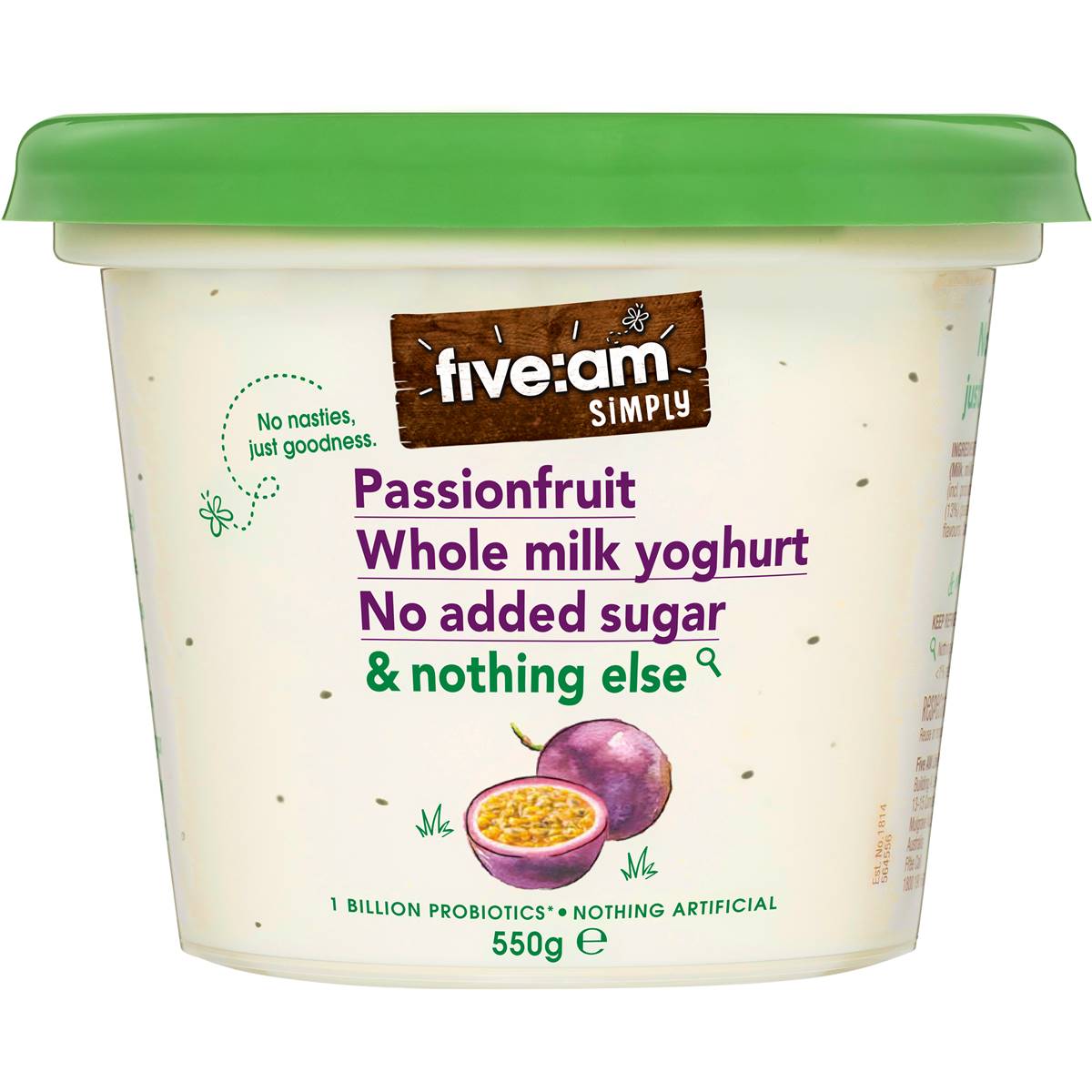 Five:am Simply Yoghurt Passionfruit 550g | Woolworths