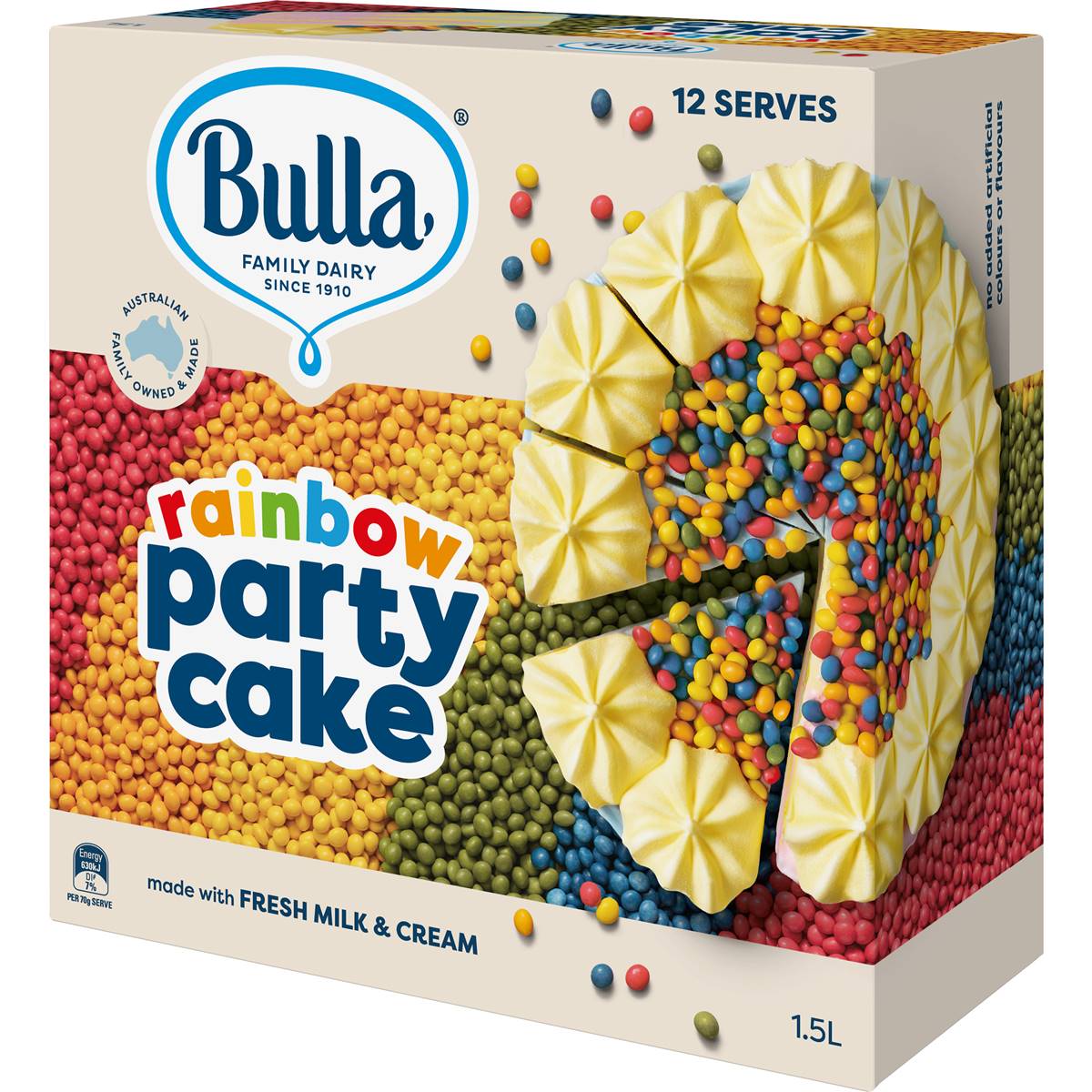 Bulla Rainbow Ice Cream Cake 1.5l | Woolworths