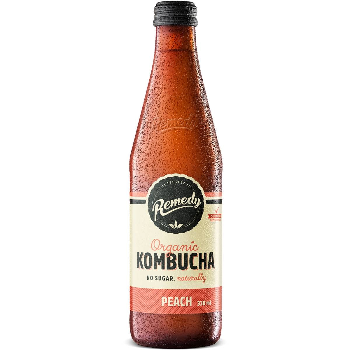 Remedy Peach Kombucha 330ml | Woolworths