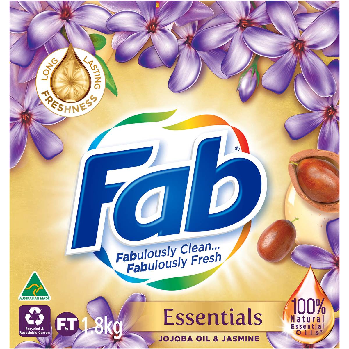 Fab Jasmine Essential Oils Laundry Detergent Powder 1.8kg | Woolworths