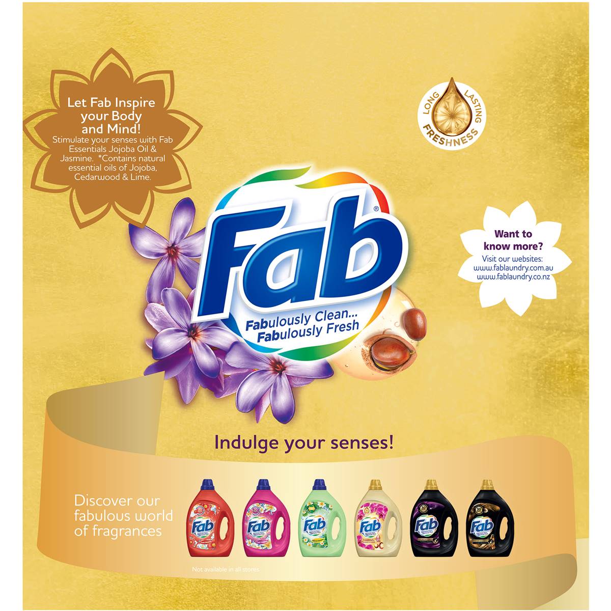 Fab Jasmine Essential Oils Laundry Detergent Powder 1.8kg | Woolworths