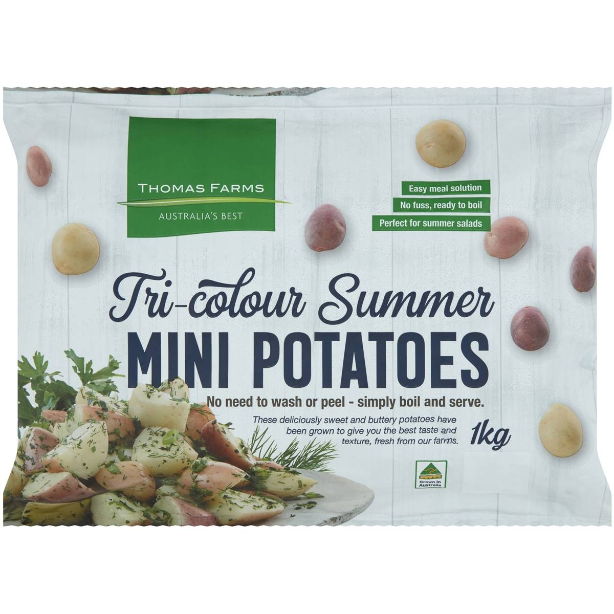 Thomas Farms Mini Potato Tri Colour 1kg | Woolworths