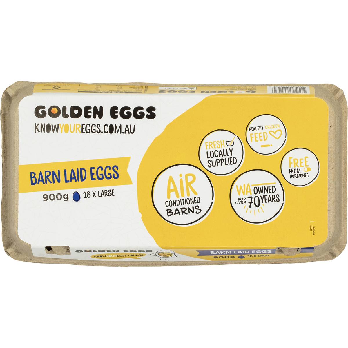 Golden Eggs 18 Large Barn Laid Eggs 900g | Woolworths