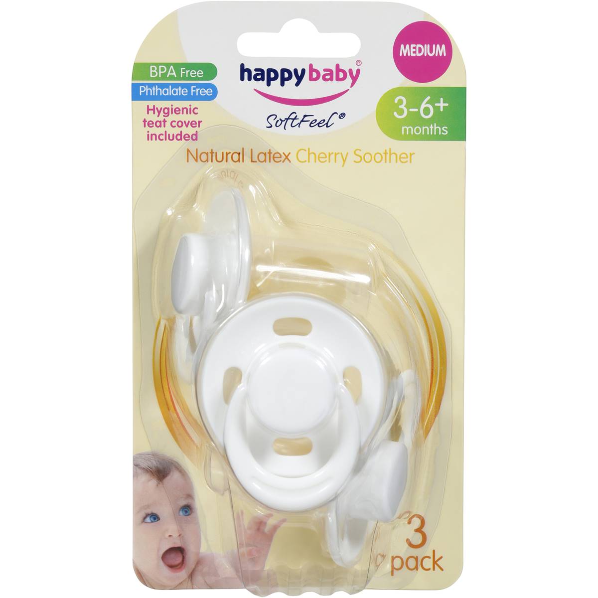Happy Baby Soother Medium 3 Pack | Woolworths