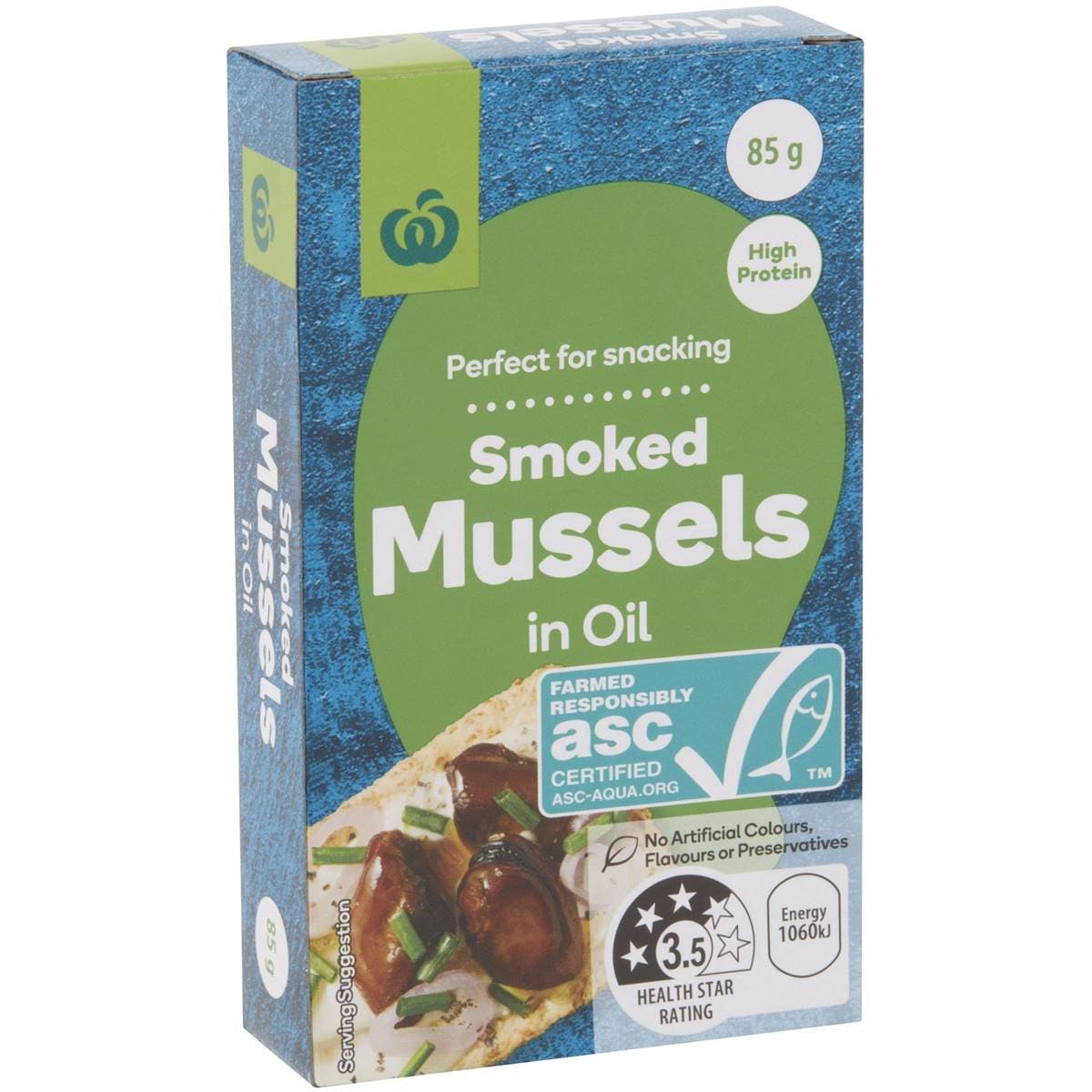 Woolworths Smoked Mussels In Oil 85g | Woolworths