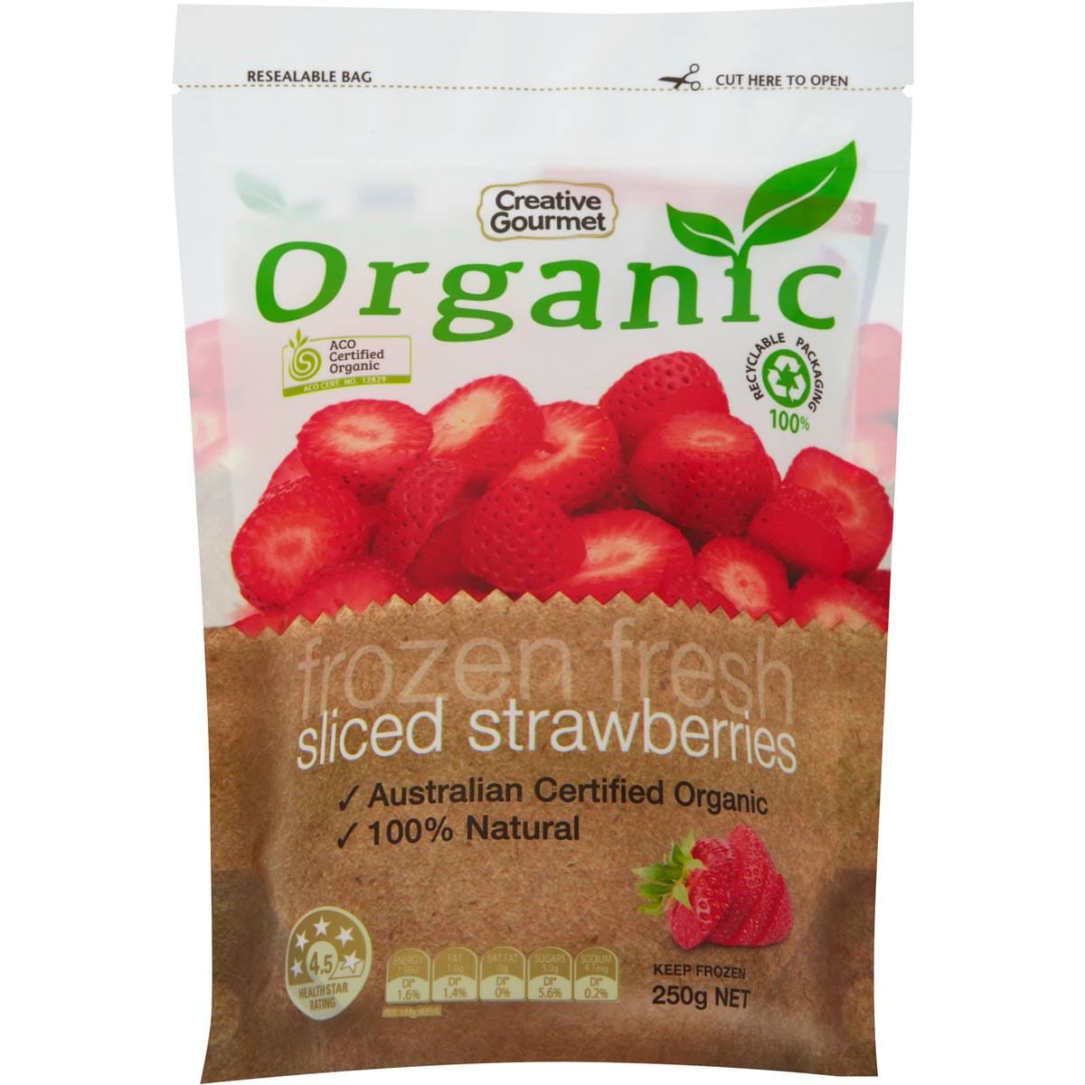 Creative Gourmet Organic Frozen Strawberry 250g | Woolworths
