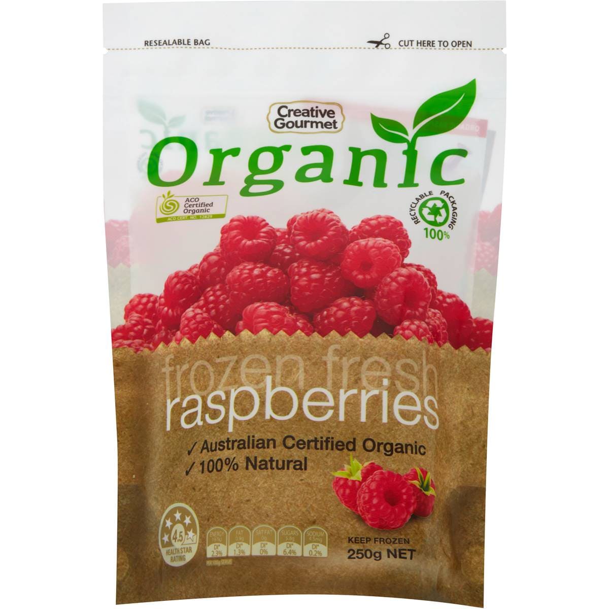 Creative Gourmet Organic Frozen Raspberries 250g | Woolworths
