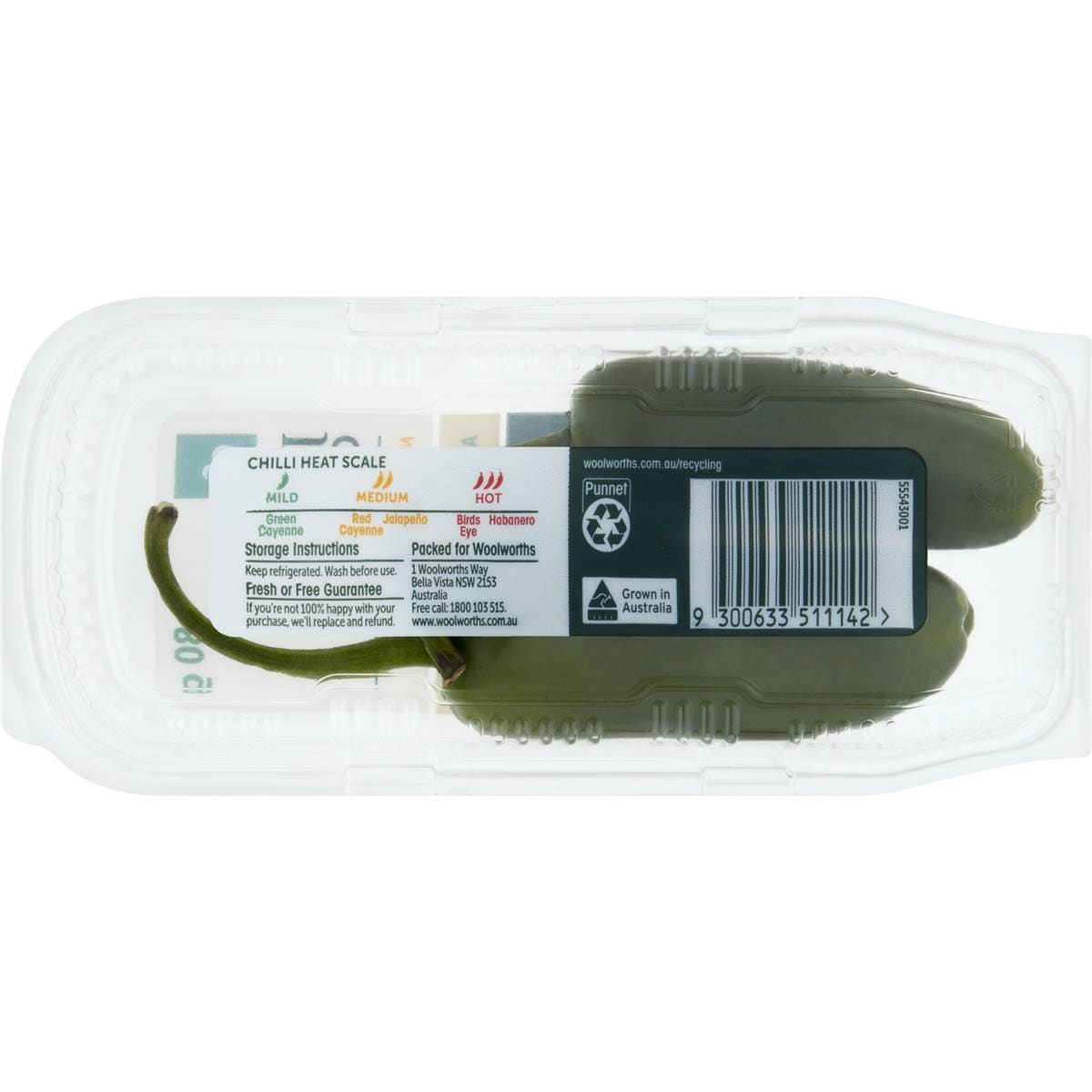 Woolworths Jalapeno Chilli (medium) 80g Punnet | Woolworths