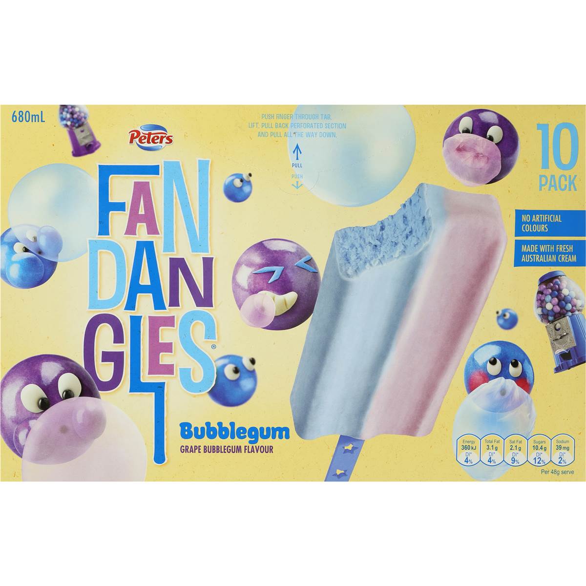 Peters Fandangles Ice Cream Bubblegum 10 Pack | Woolworths