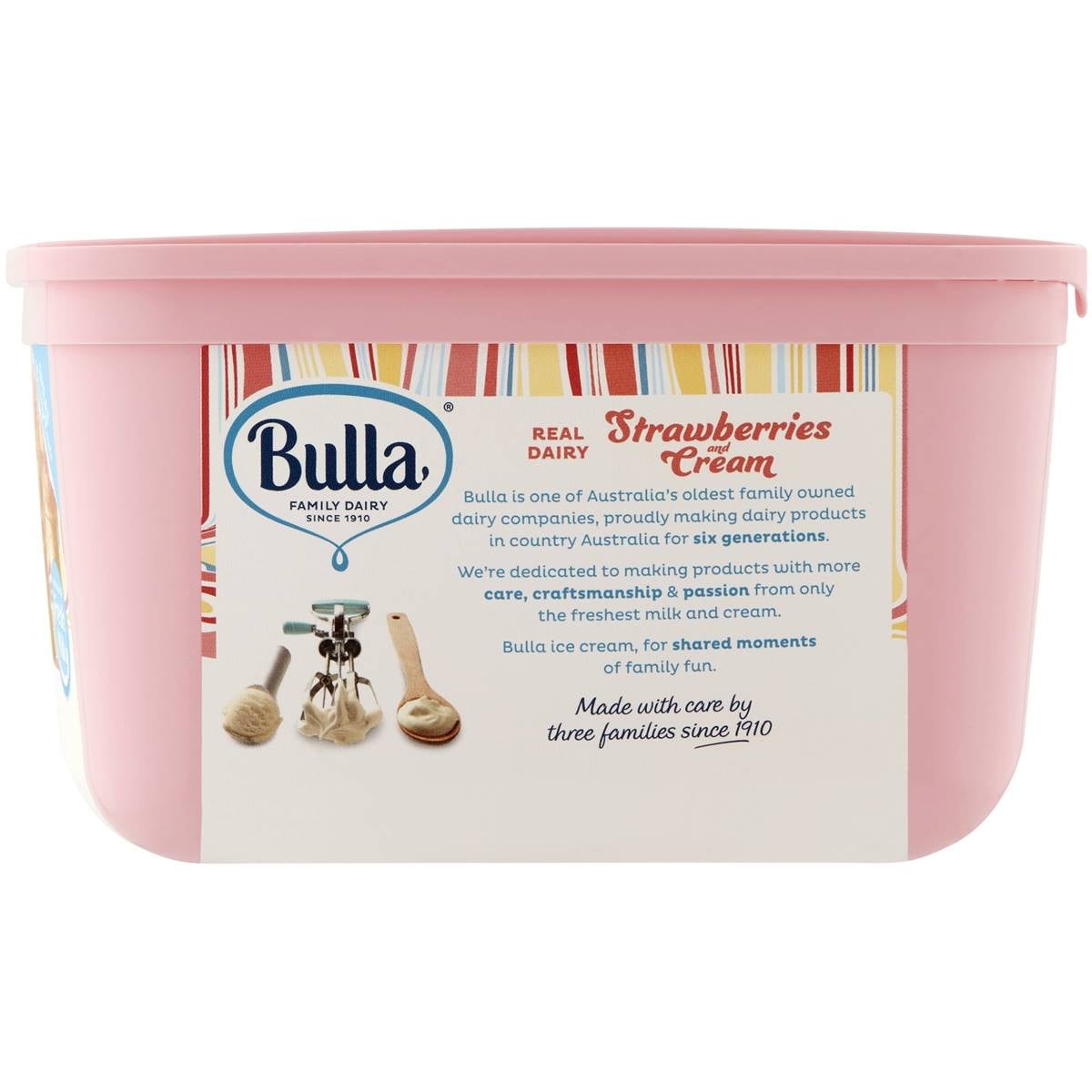 Bulla Reduced Fat Strawberry & Cream Ice Cream 2l | Woolworths
