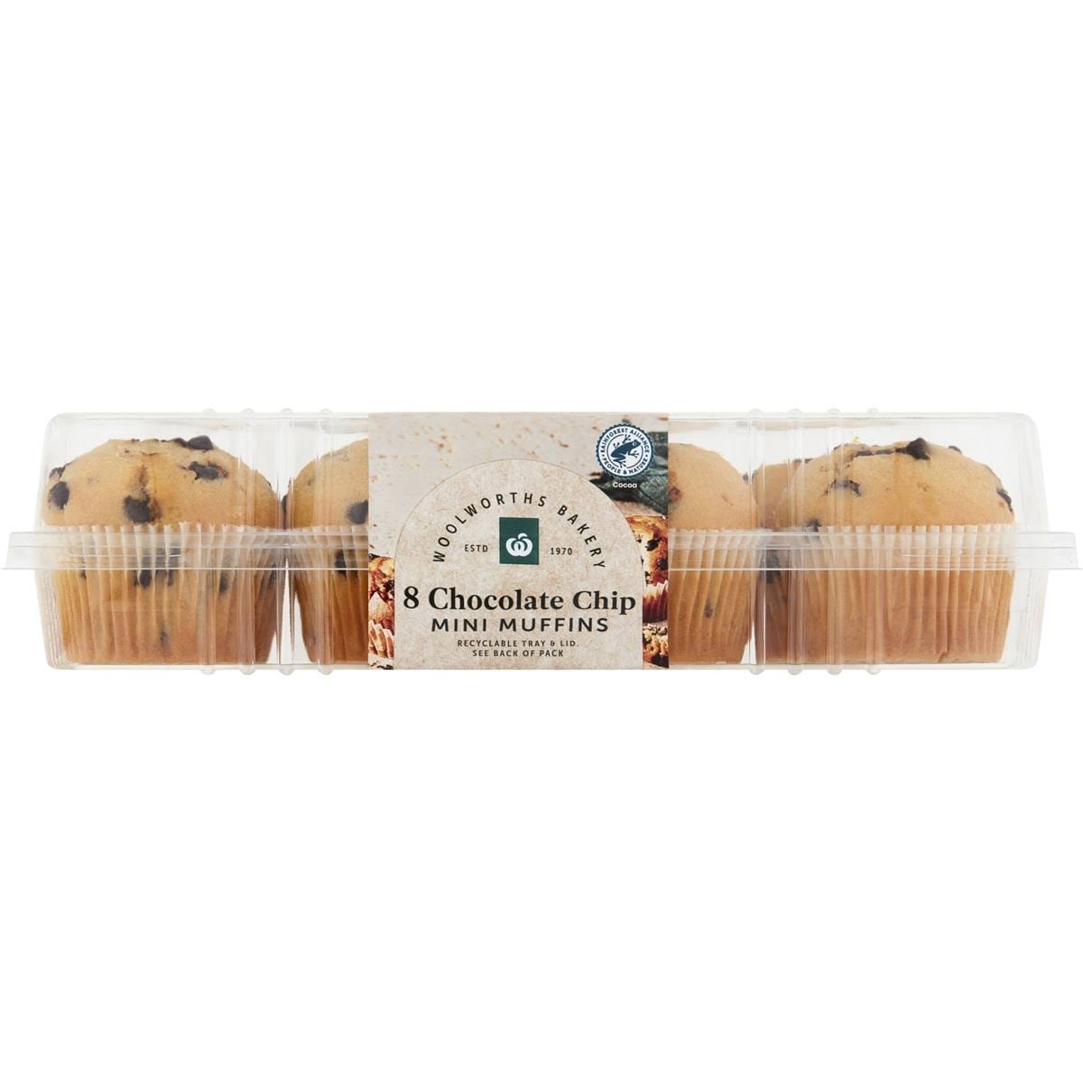 Woolworths Mini Choc Chip Muffin 8 Pack | Woolworths