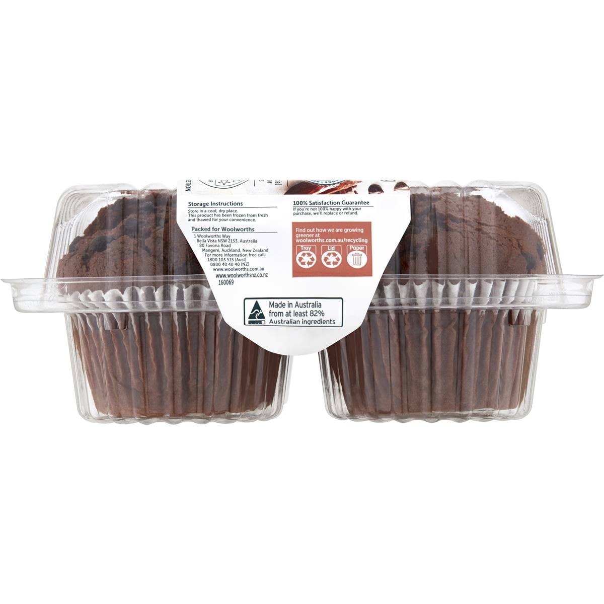 Woolworths Double Choc Chip Muffin 4 Pack | Woolworths
