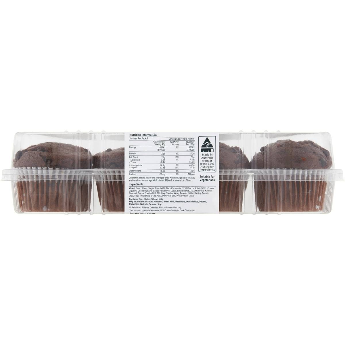 Woolworths Mini Double Choc Muffins 8 Pack | Woolworths