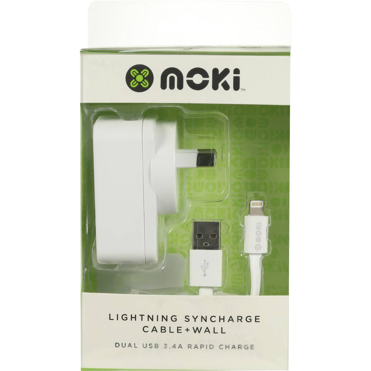 Moki Sync & Charge Lightning Cable Wall Kit Each | Woolworths