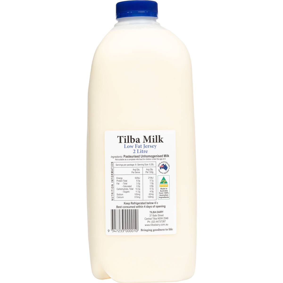 Tilba Real Dairy Low Fat Jersey Milk 2l | Woolworths