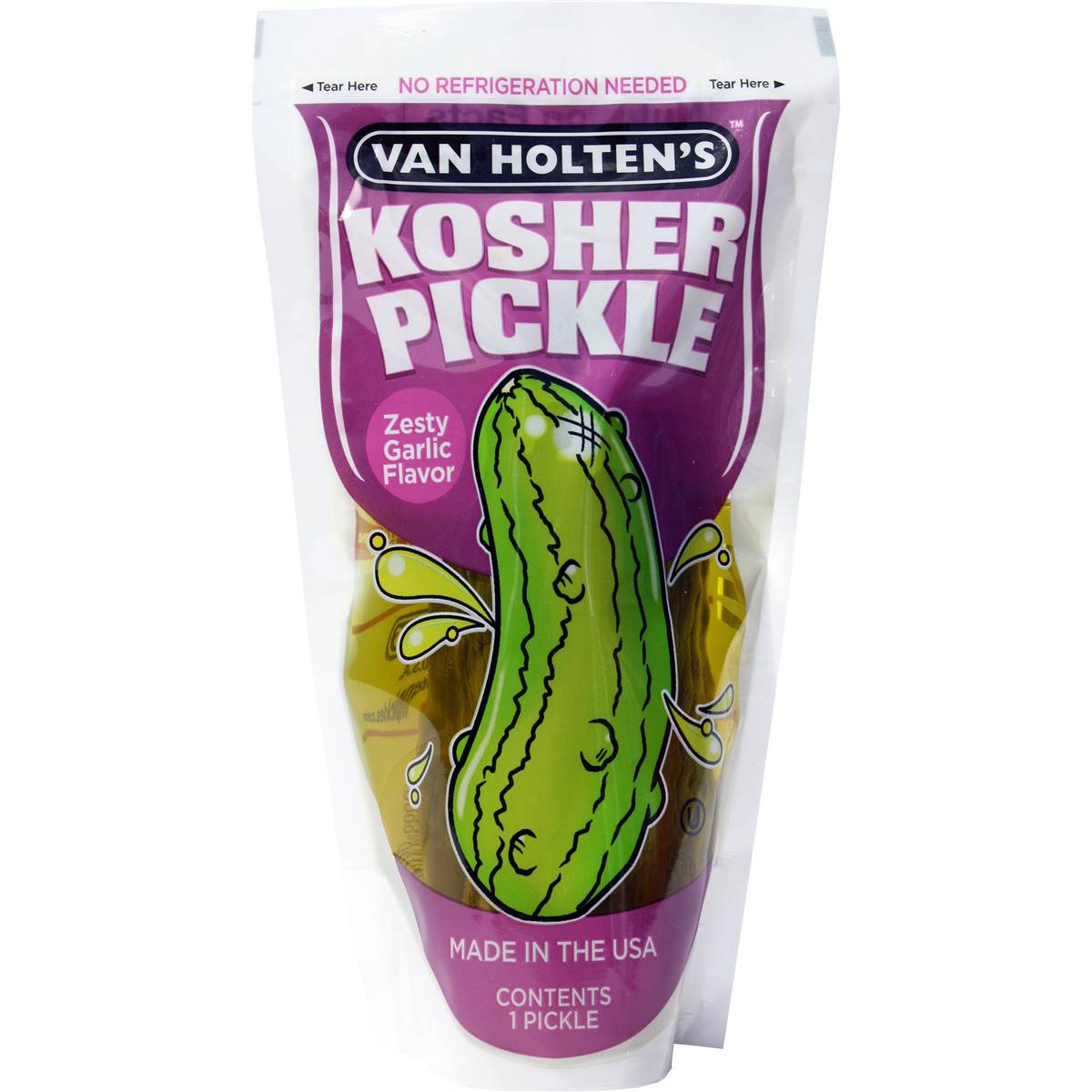 Van Holten's Jumbo Kosher Pickle Pouch Zesty Garlic Flavour Each ...
