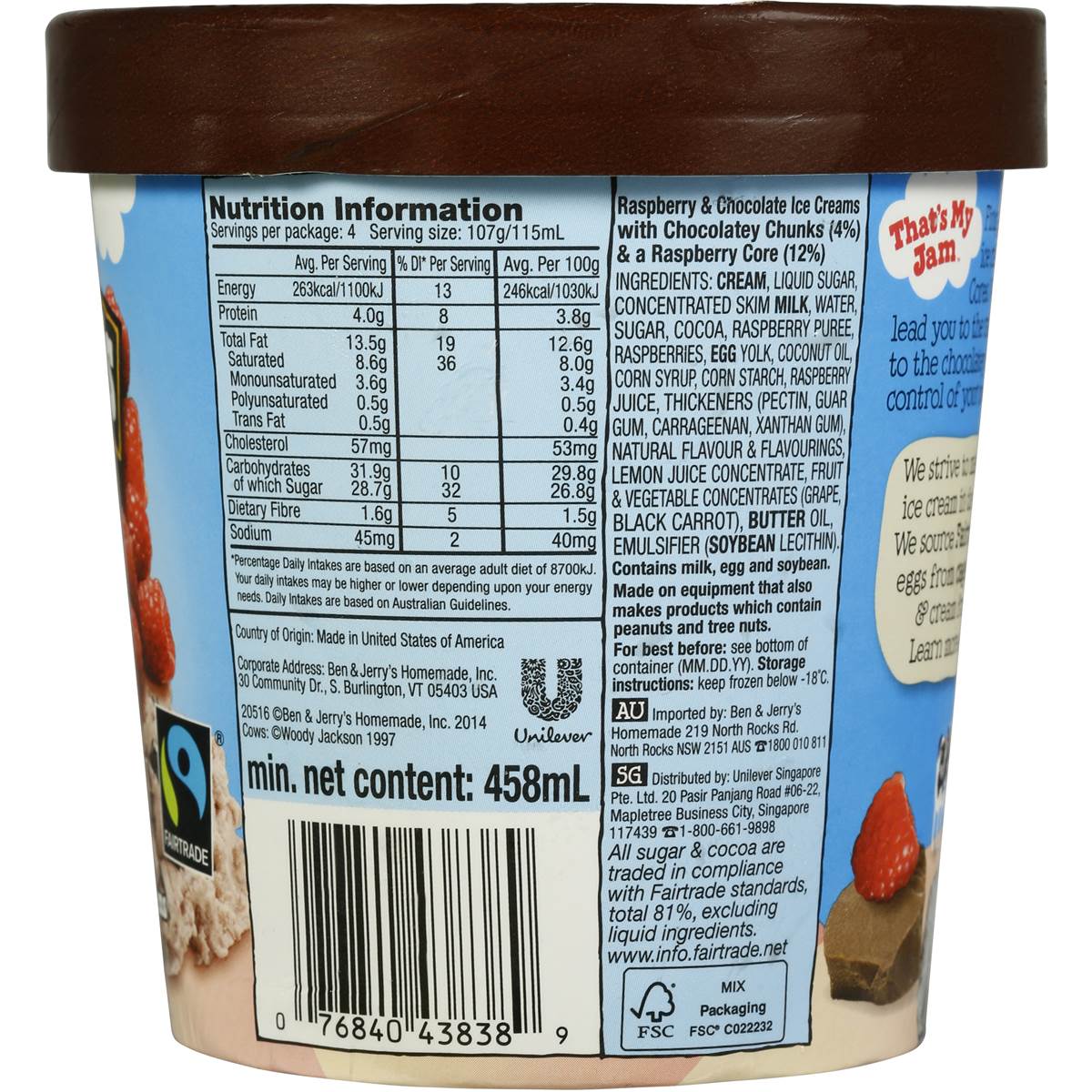 Ben & Jerry's Ice Cream Ice Cream 458ml Tub | Woolworths Ben & Jerry's Ice Cream Ice Cream 458ml Tub | Woolworths