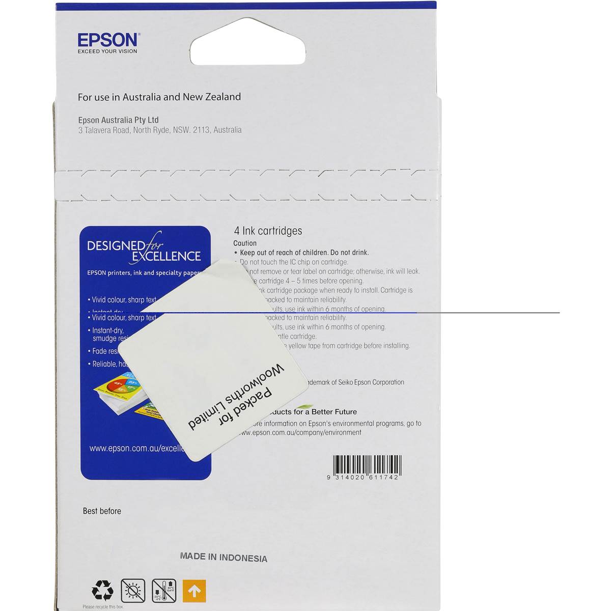 Epson Printer Ink 200 Std Capacity Value Pack Each | Woolworths