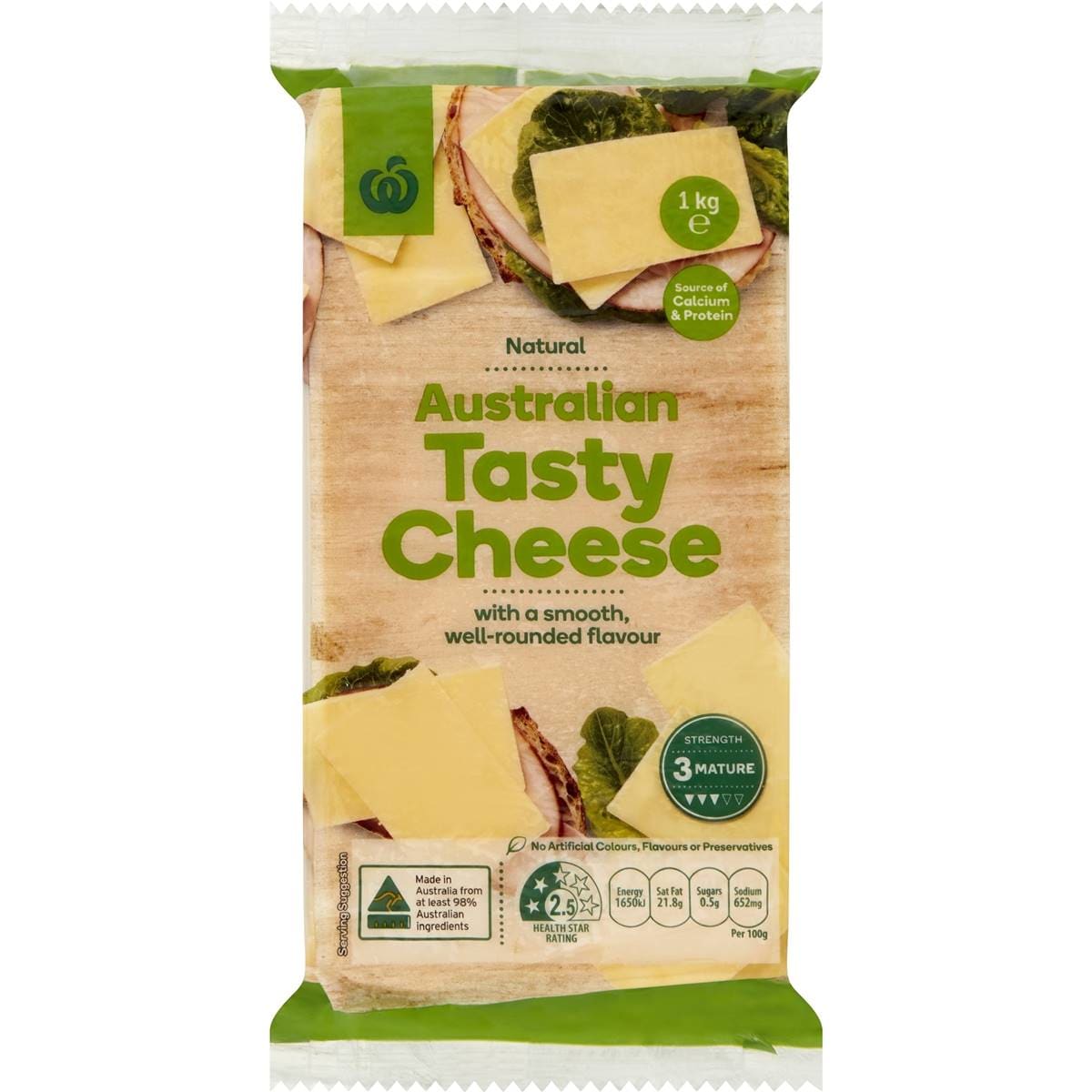 Woolworths Tasty Cheese Block 1kg | Woolworths