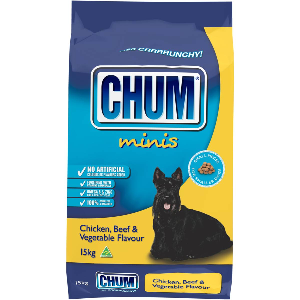 Chum Crunchy Minis Chckn Beef Veg 15kg | Woolworths