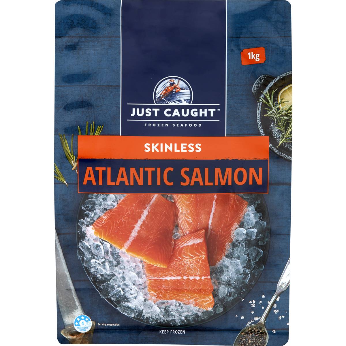 Just Caught Atlantic Salmon Skinless 1kg | Woolworths