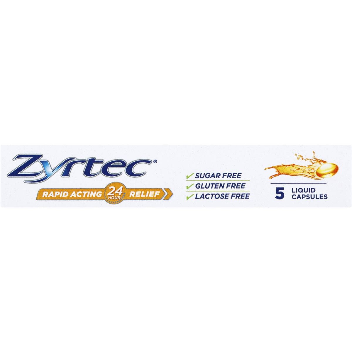 Zyrtec Rapid Acting Allergy & Hayfever Antihistamine Relief 5 Gel ...