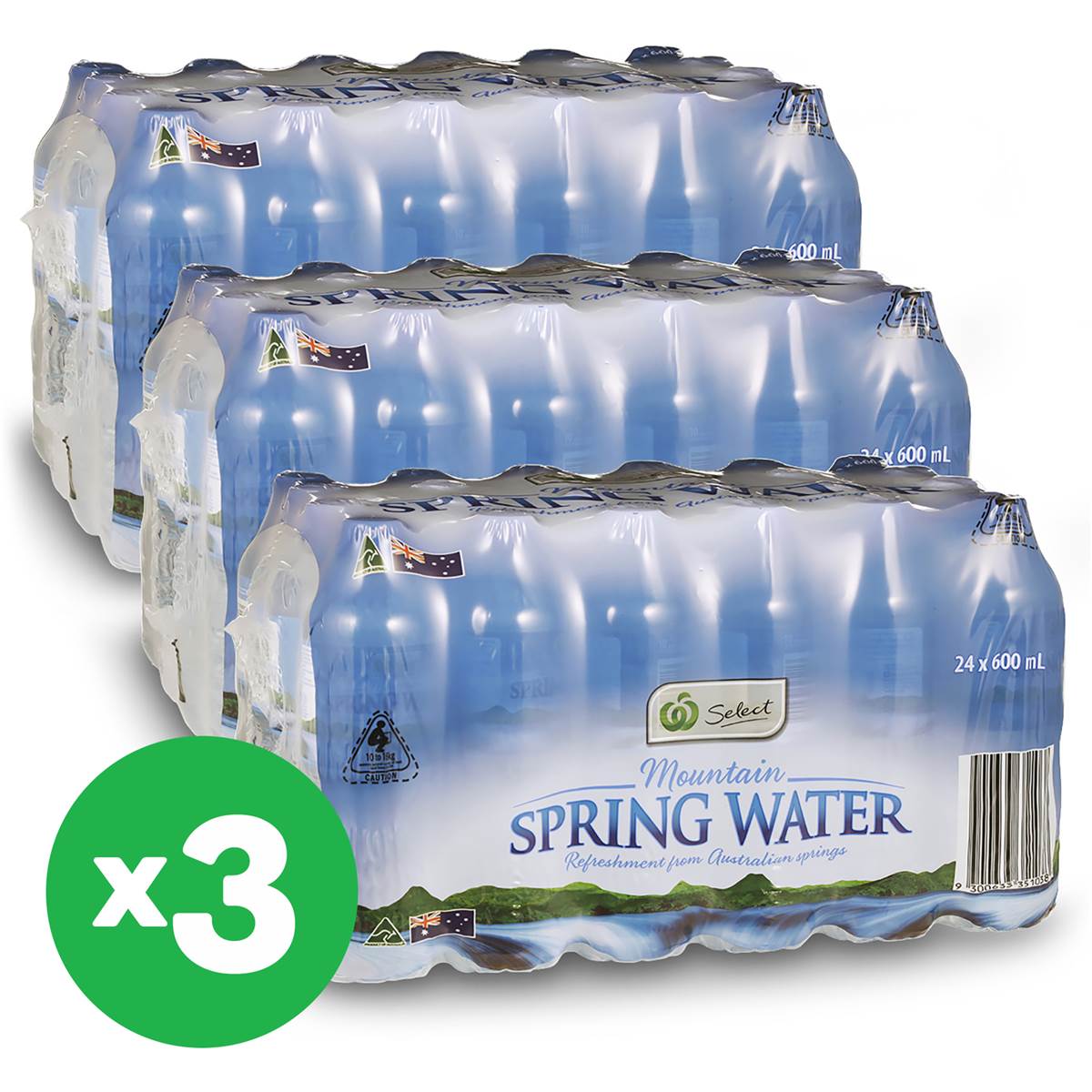 Wow Select Mountain Spring Water 600ml 24pk X3 Bundle | Woolworths