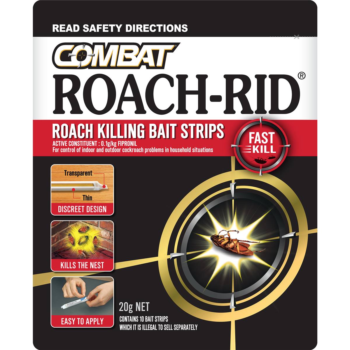 Combat Roach Rid Bait Strips Cockroach Control 20g | Woolworths