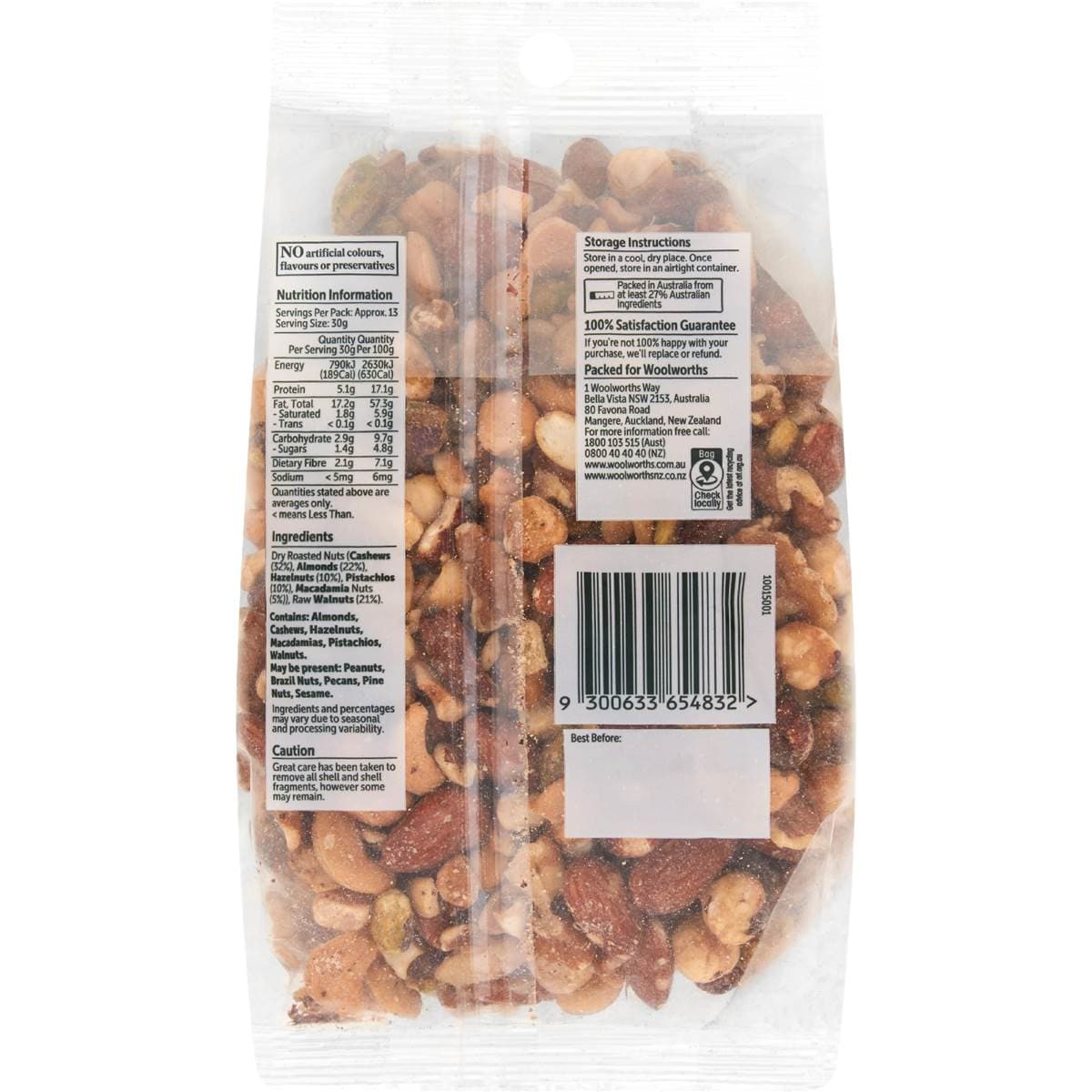 Woolworths Nut Oven Roasted Premium Mix 400g | Woolworths