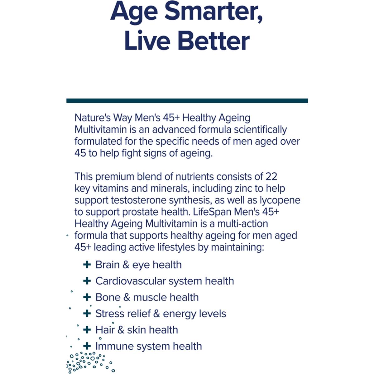 Nature's Way Lifespan Men's 45+ Healthy Ageing Multivitamin Tablets 60 ...