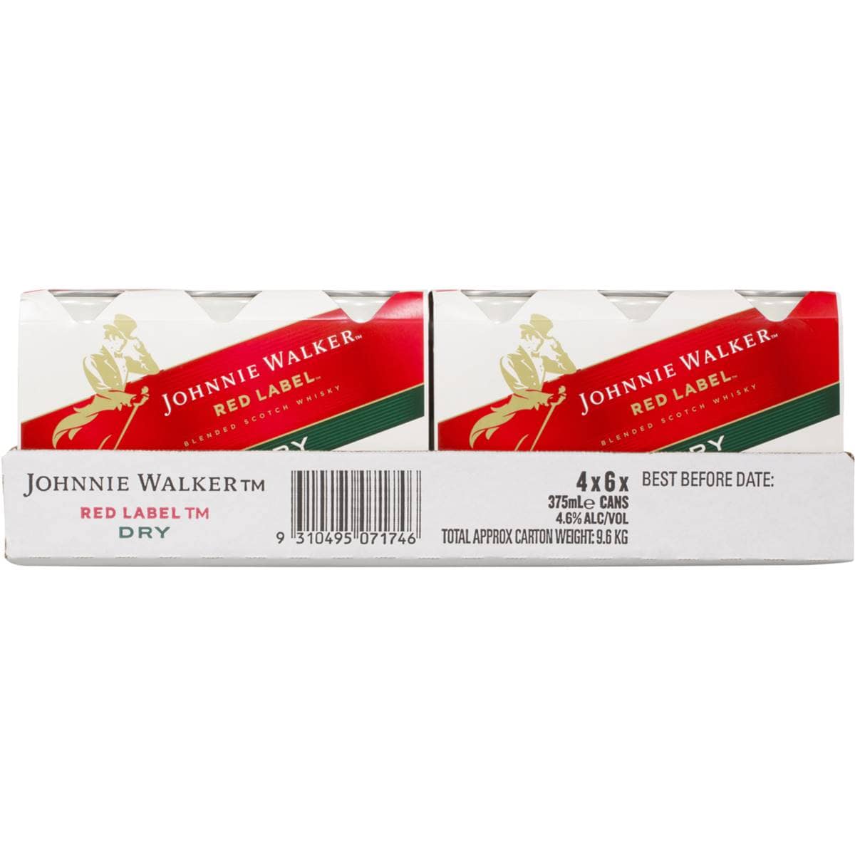 Johnnie Walker Red Label Whisky & Dry Cans 24x375ml | Woolworths