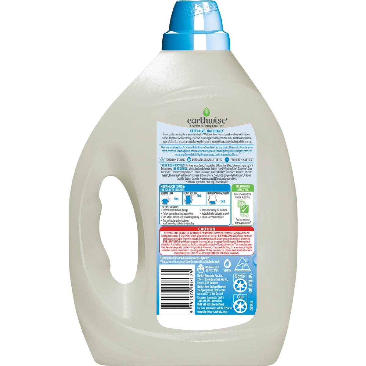 Earthwise Sensitive Clean Laundry Liquid Washing Detergent 2l | Woolworths