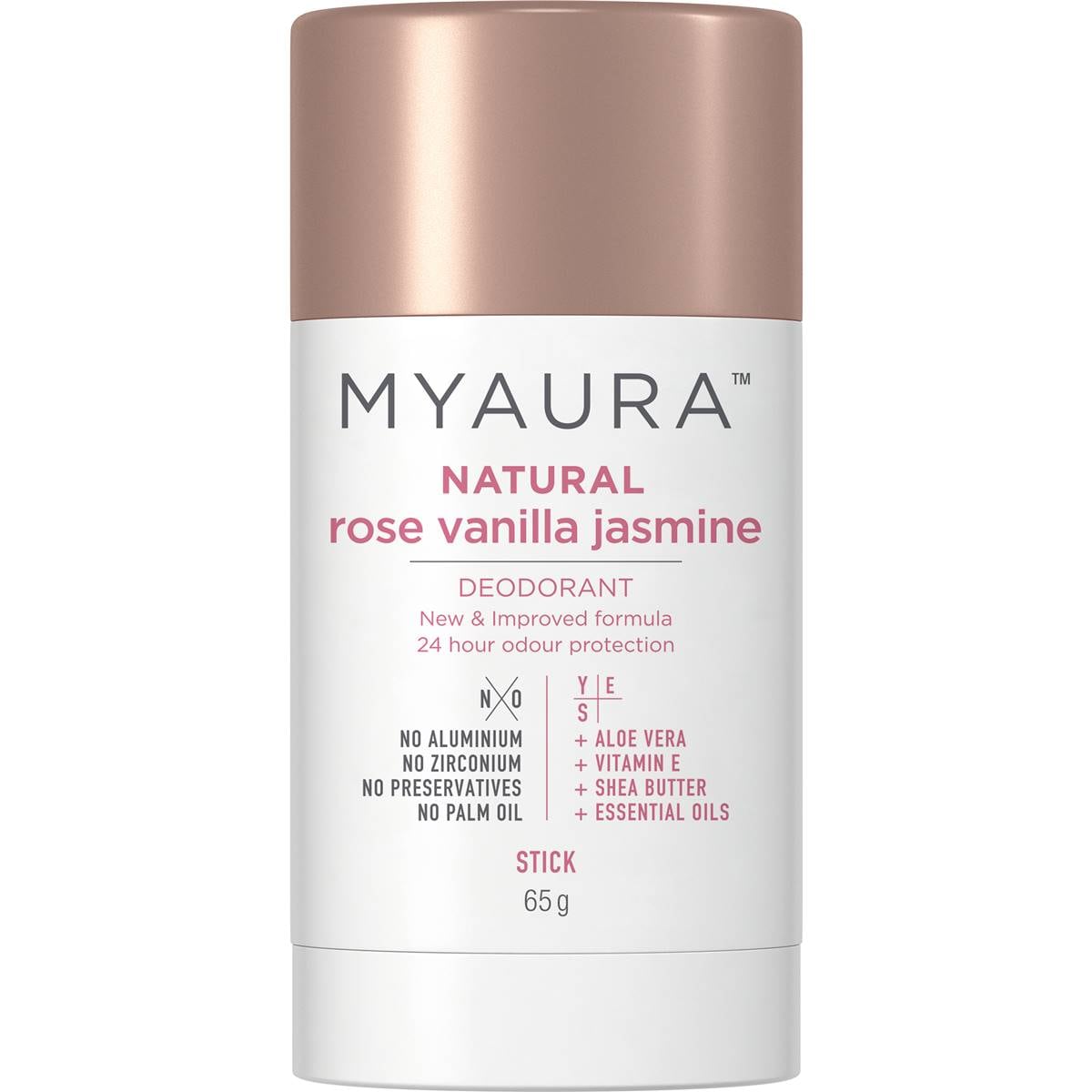 Myaura Deodorant Stick Rose Vanilla Jasmine 65g | Woolworths