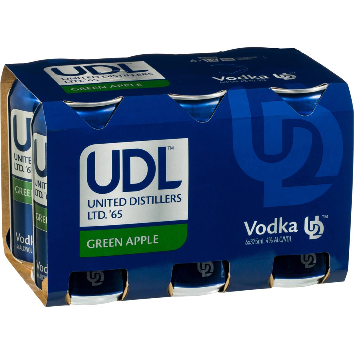 Udl Vodka Green Apple Cans 6x375ml | Woolworths