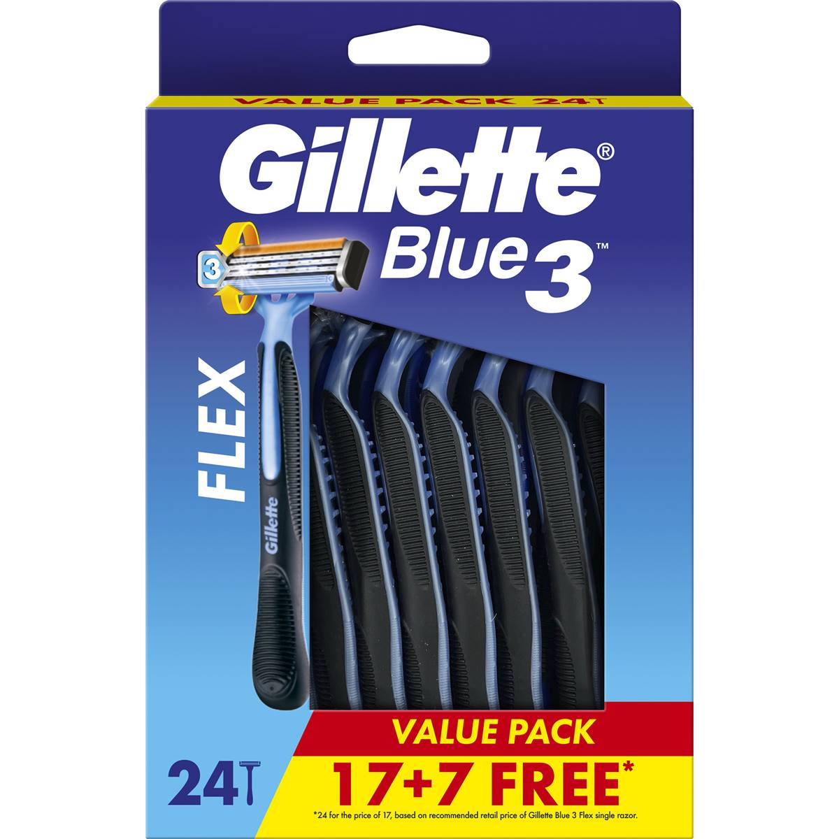 Gillette Blue 3 Flex Disposable Razors Value Pack 24 Pack | Woolworths