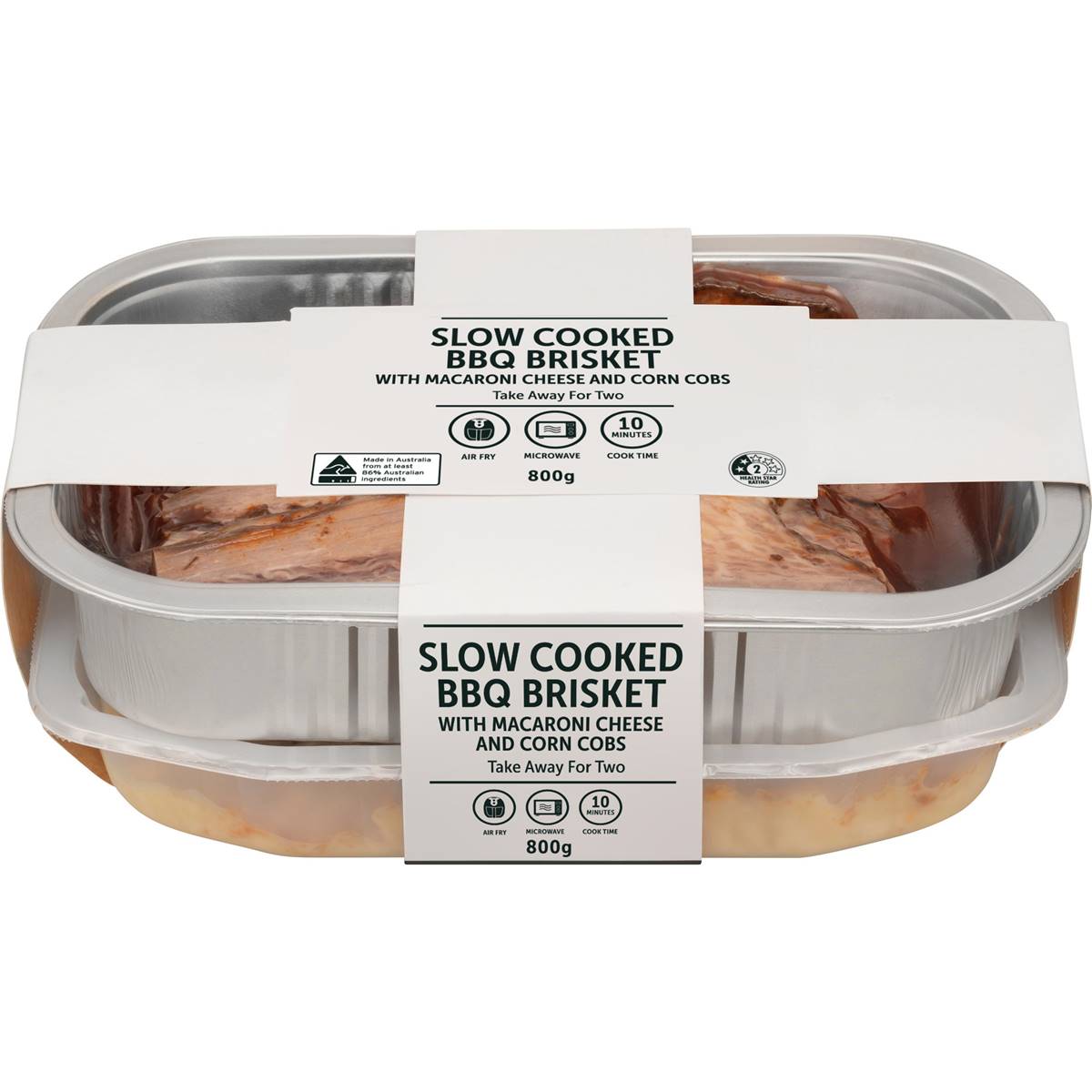 Slow Cooked Bbq Brisket With Macaroni Cheese & Corn Cob 800g | Woolworths