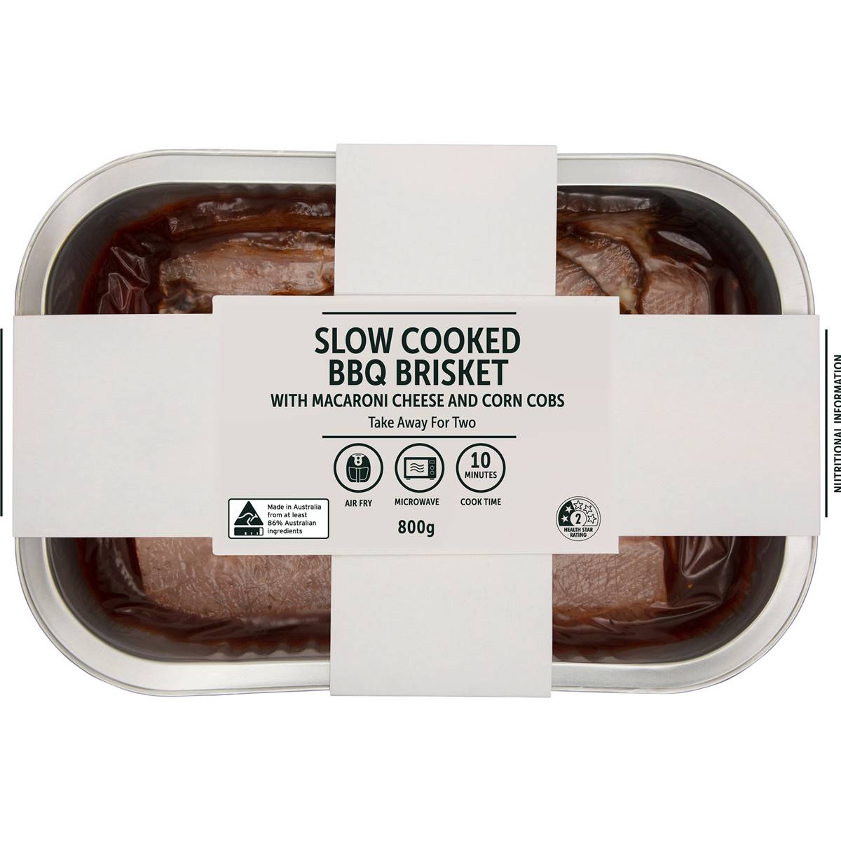 Slow Cooked Bbq Brisket With Macaroni Cheese & Corn Cob 800g | Woolworths