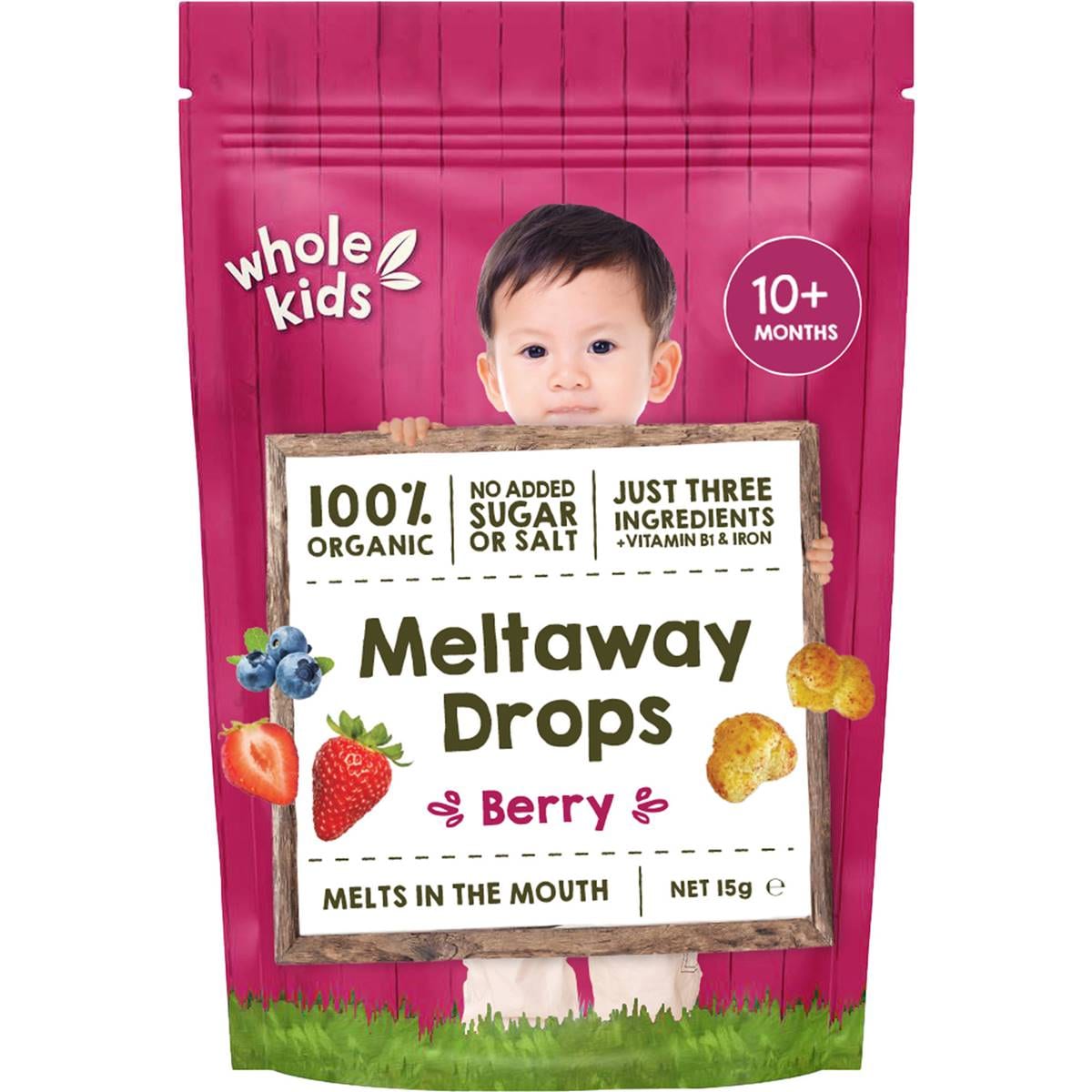 Whole Kids Meltaway Drops Berry 15g | Woolworths