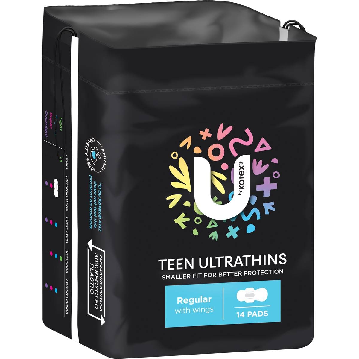 U By Kotex Teen Ultrathins Pads Regular With Wings 14 Pack | Woolworths