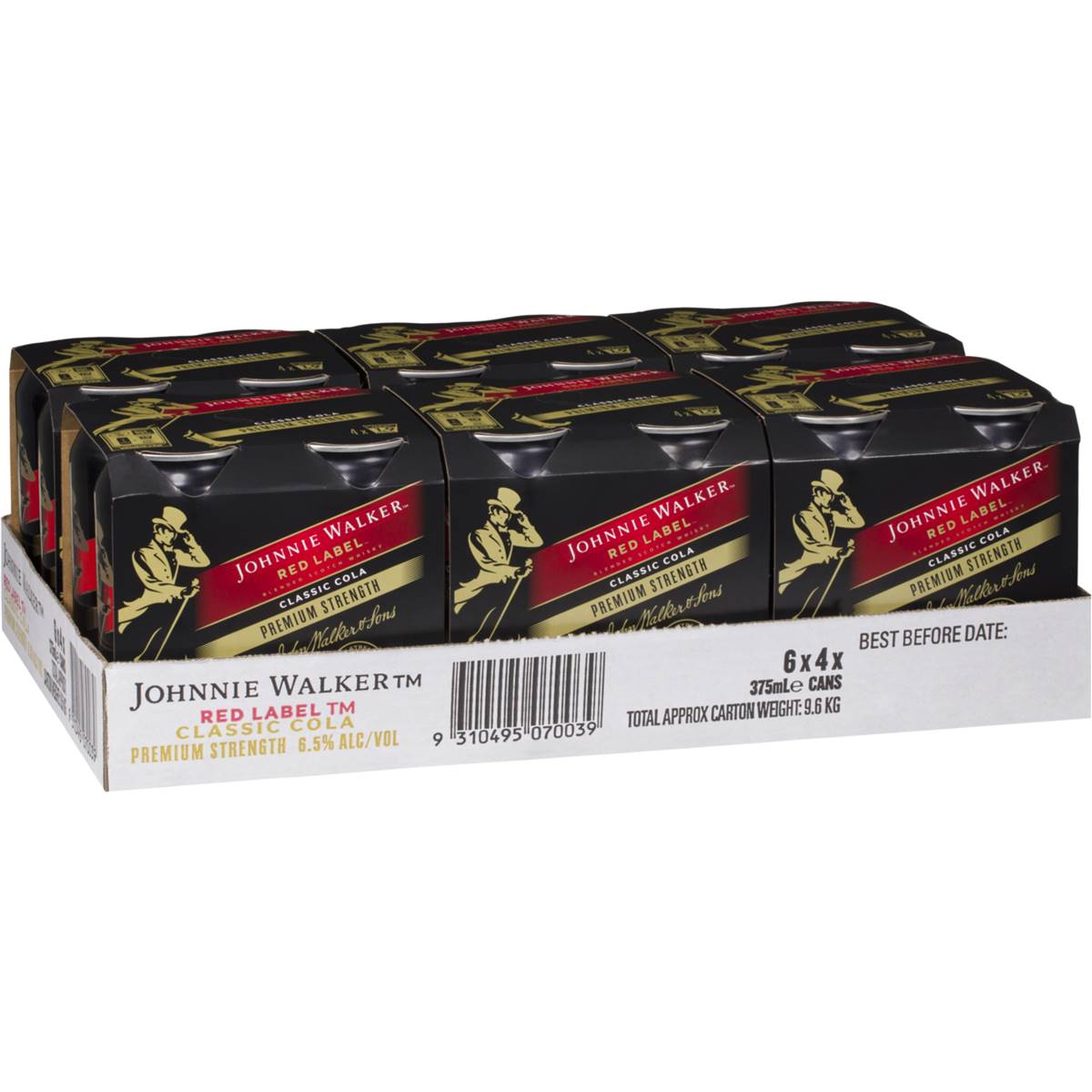 Johnnie Walker Red Label Whisky & Cola Premium Strength 6.5% 24x375ml ...