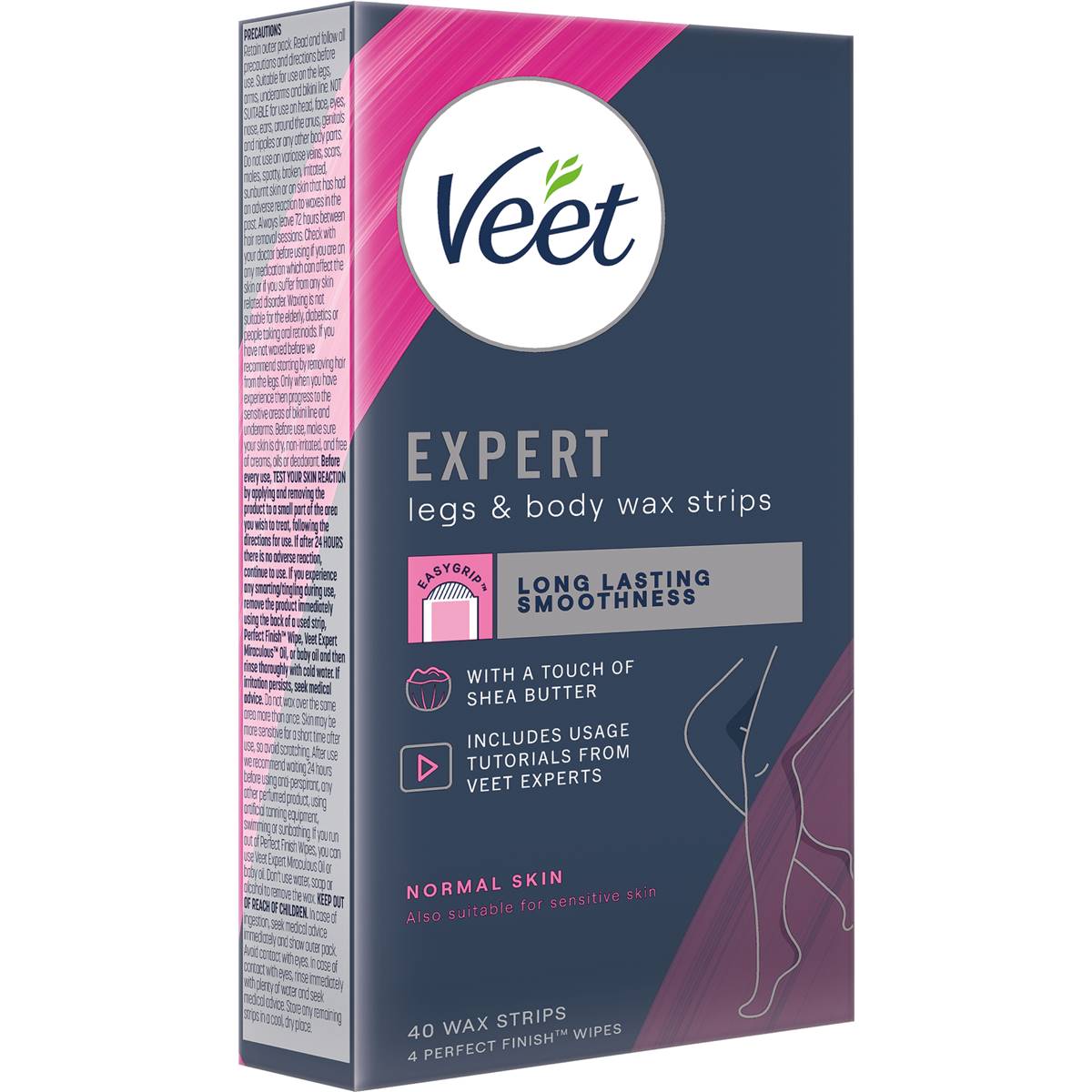 Veet Expert Legs & Body Wax Strips 40 Pack | Woolworths