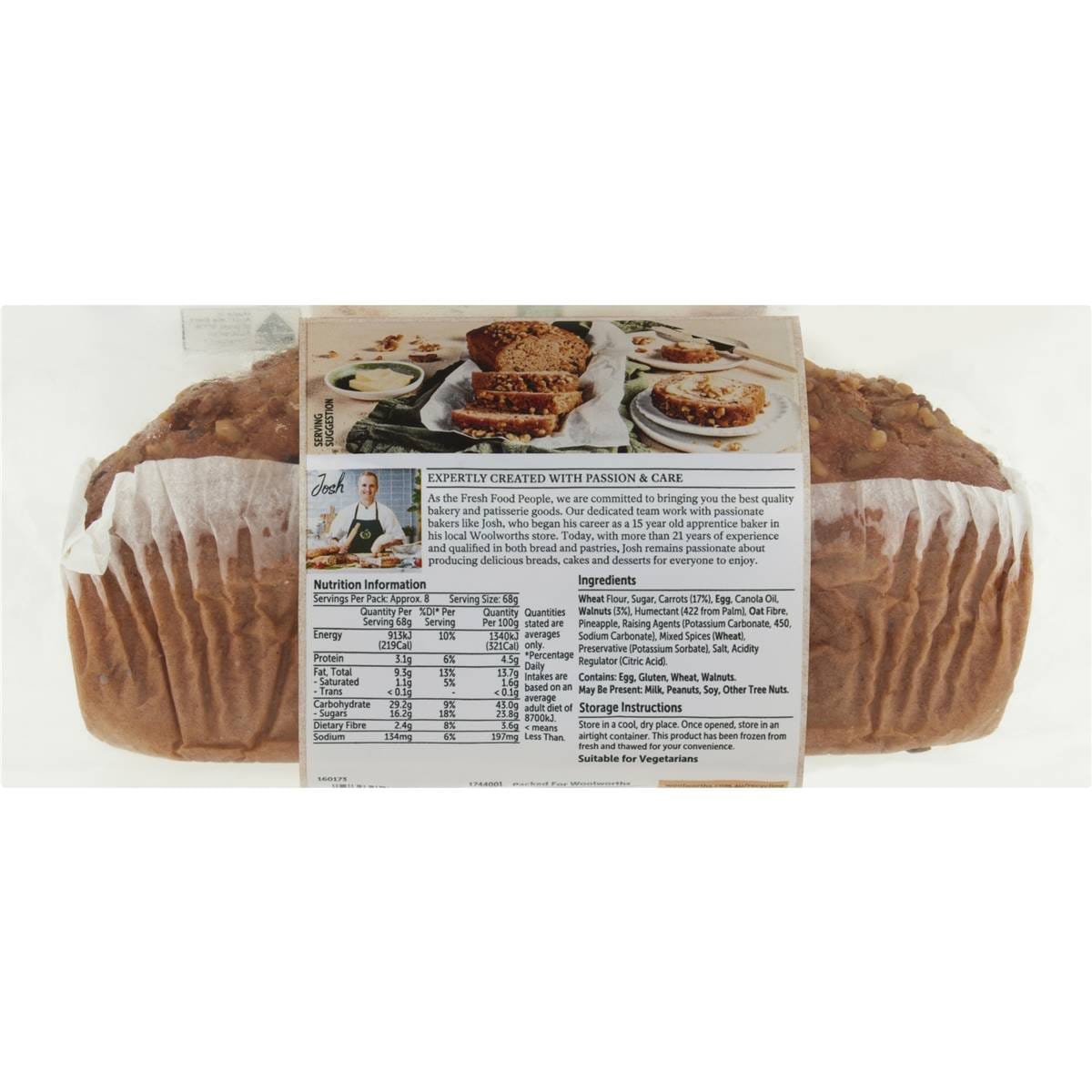 Woolworths Carrot & Walnut Loaf 540g | Woolworths